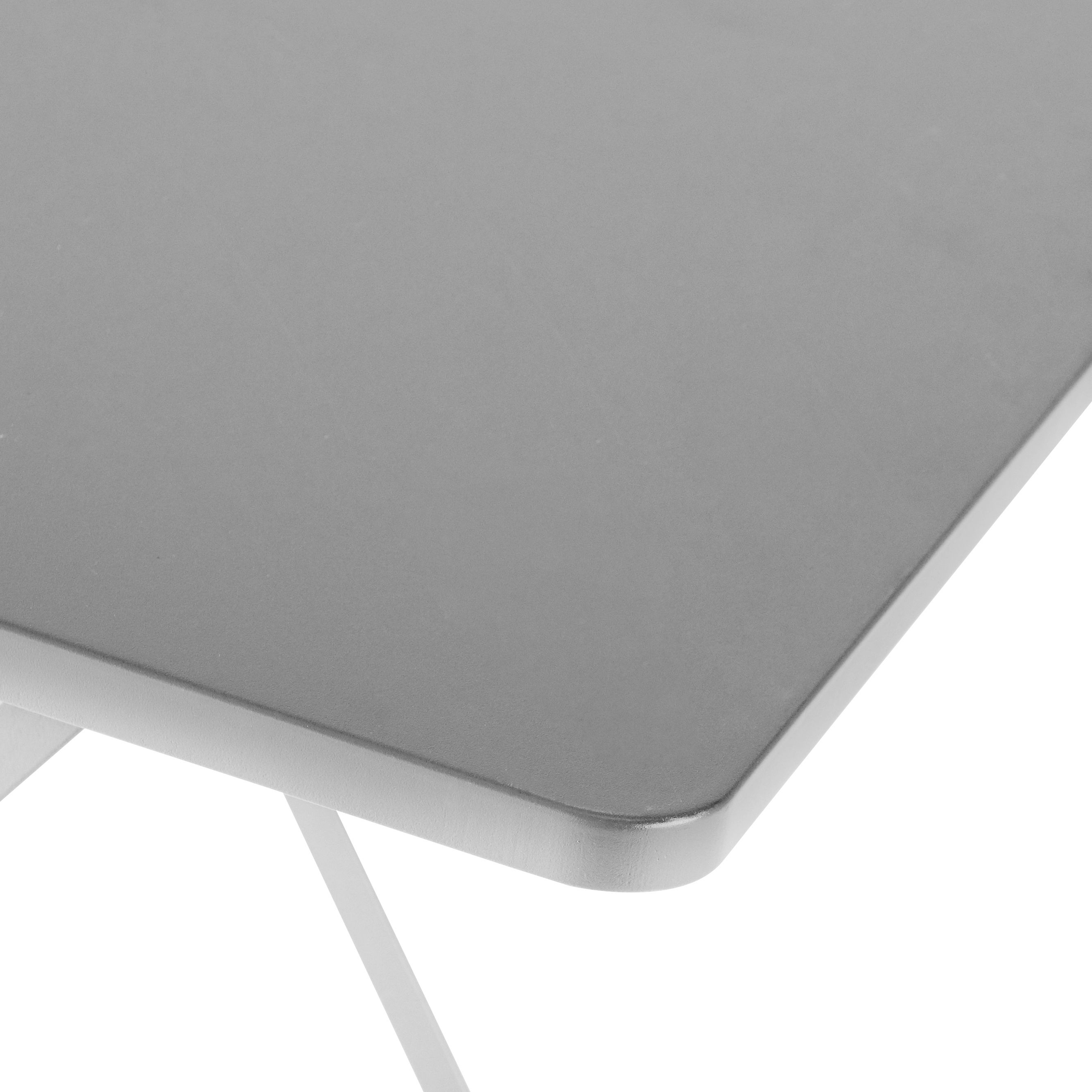 GoodHome Saba Steel grey Metal Foldable 4 seater Rectangular Table