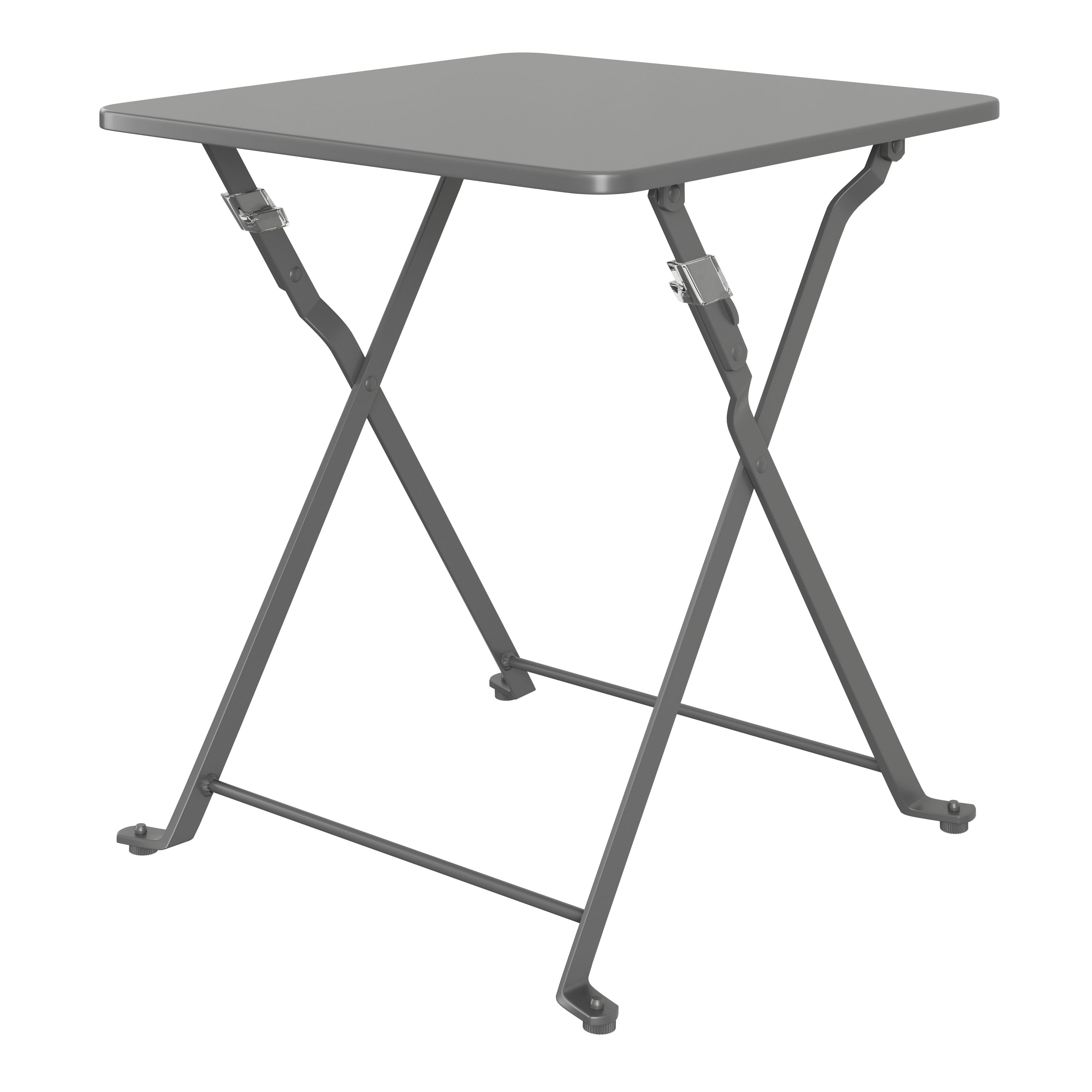 Buy GoodHome Saba Steel grey Metal Foldable Square Side table | DIY at B&Q