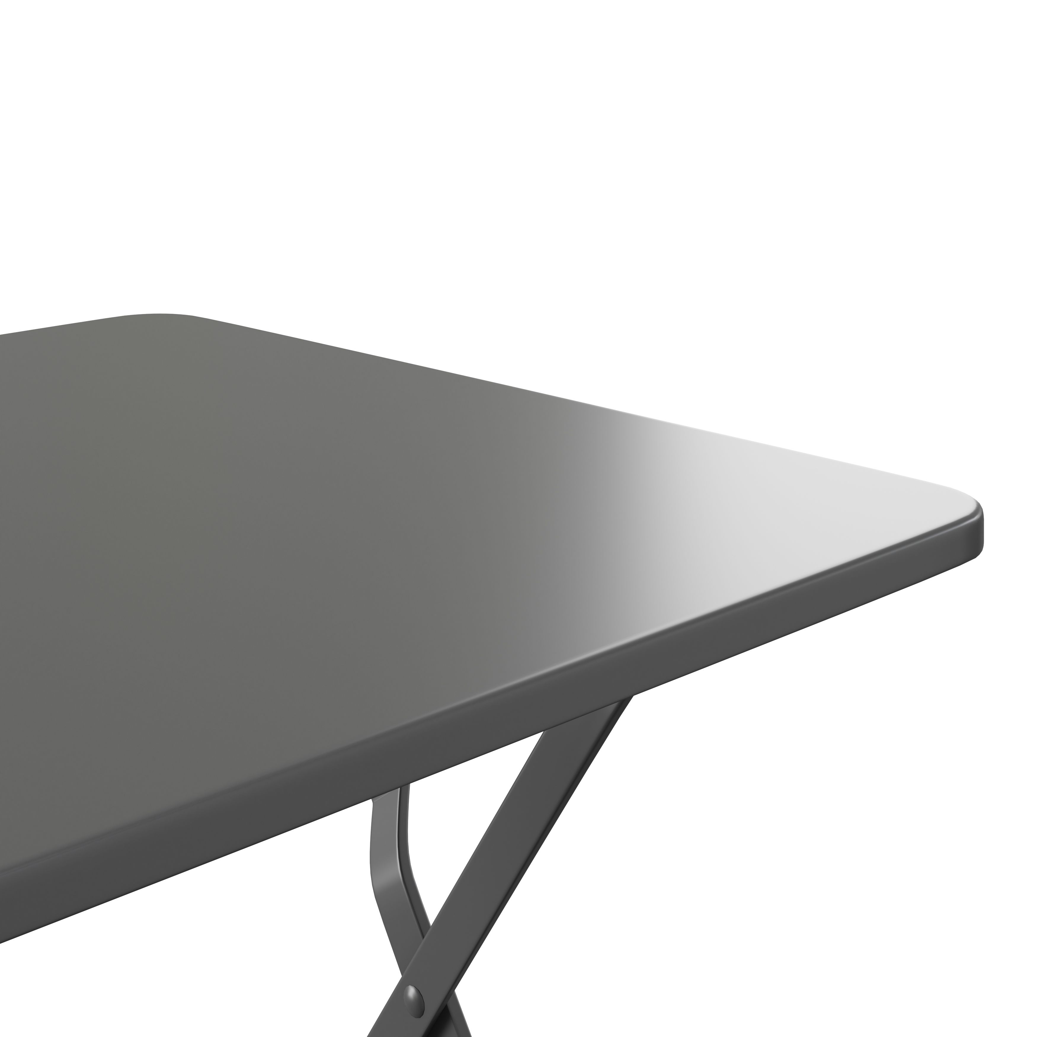 Shop GoodHome Saba Steel grey Metal Foldable Square Side table