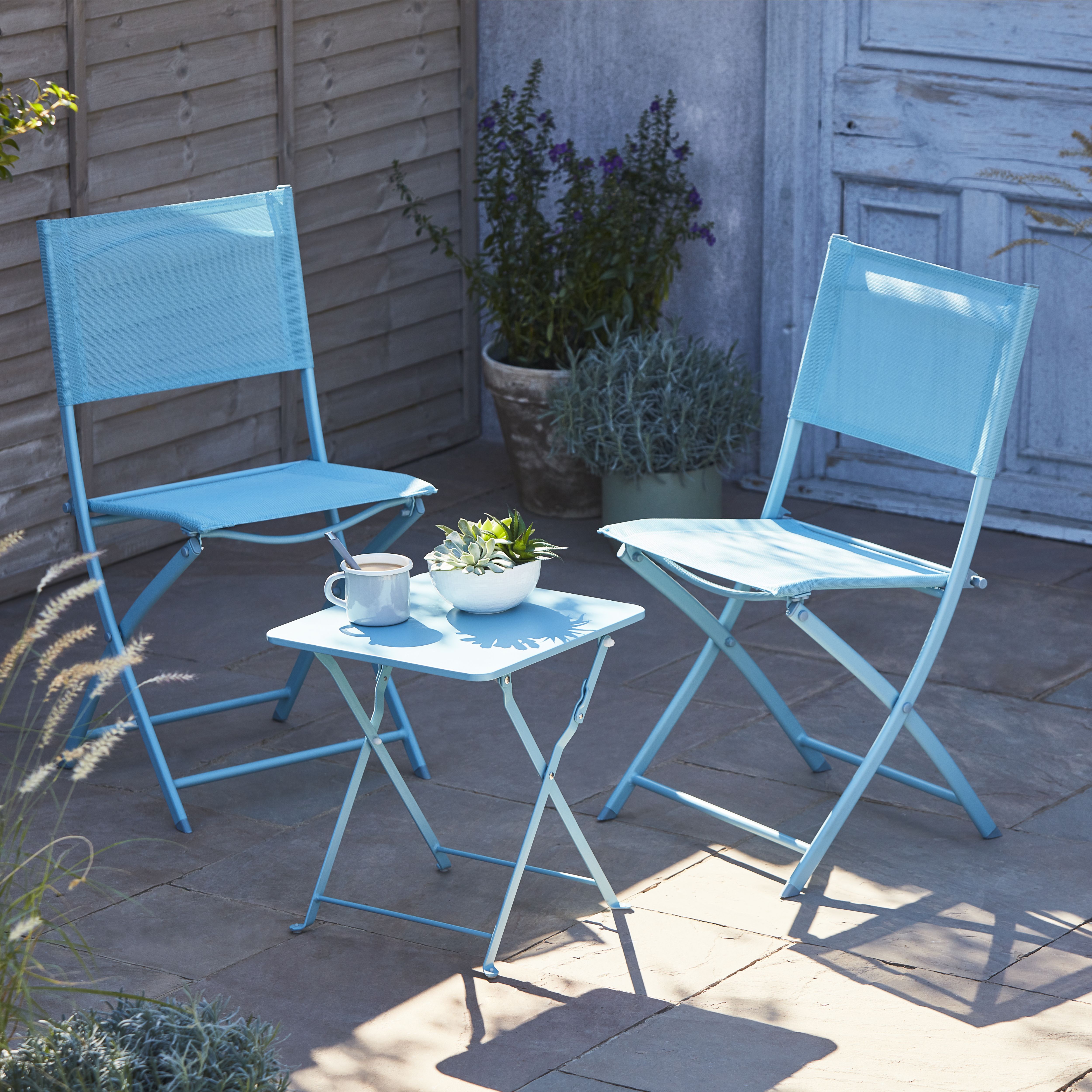 GoodHome Saba Stil water blue Metal Foldable Chair