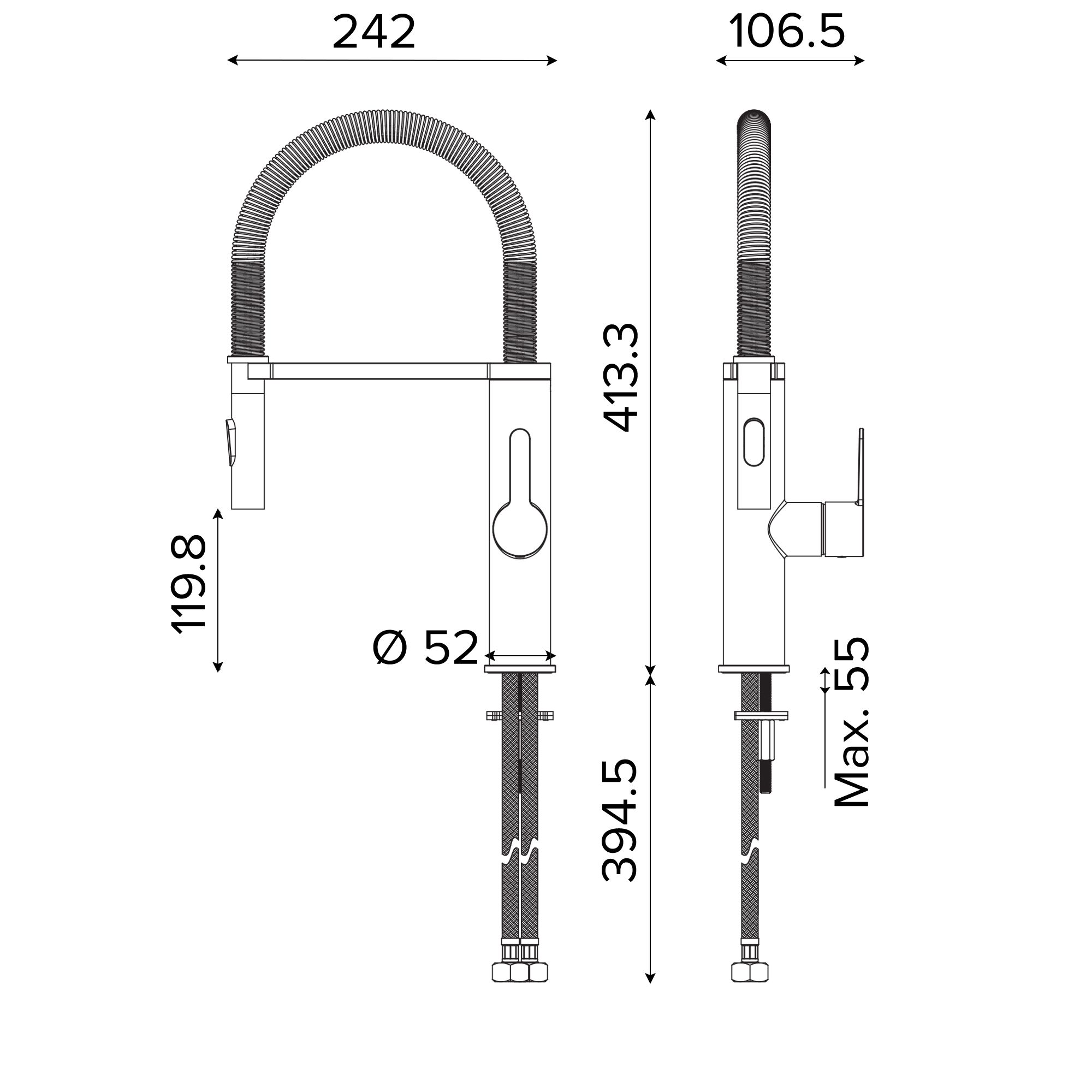 GoodHome Saffron Chrome-plated Single lever Kitchen Spring neck Tap