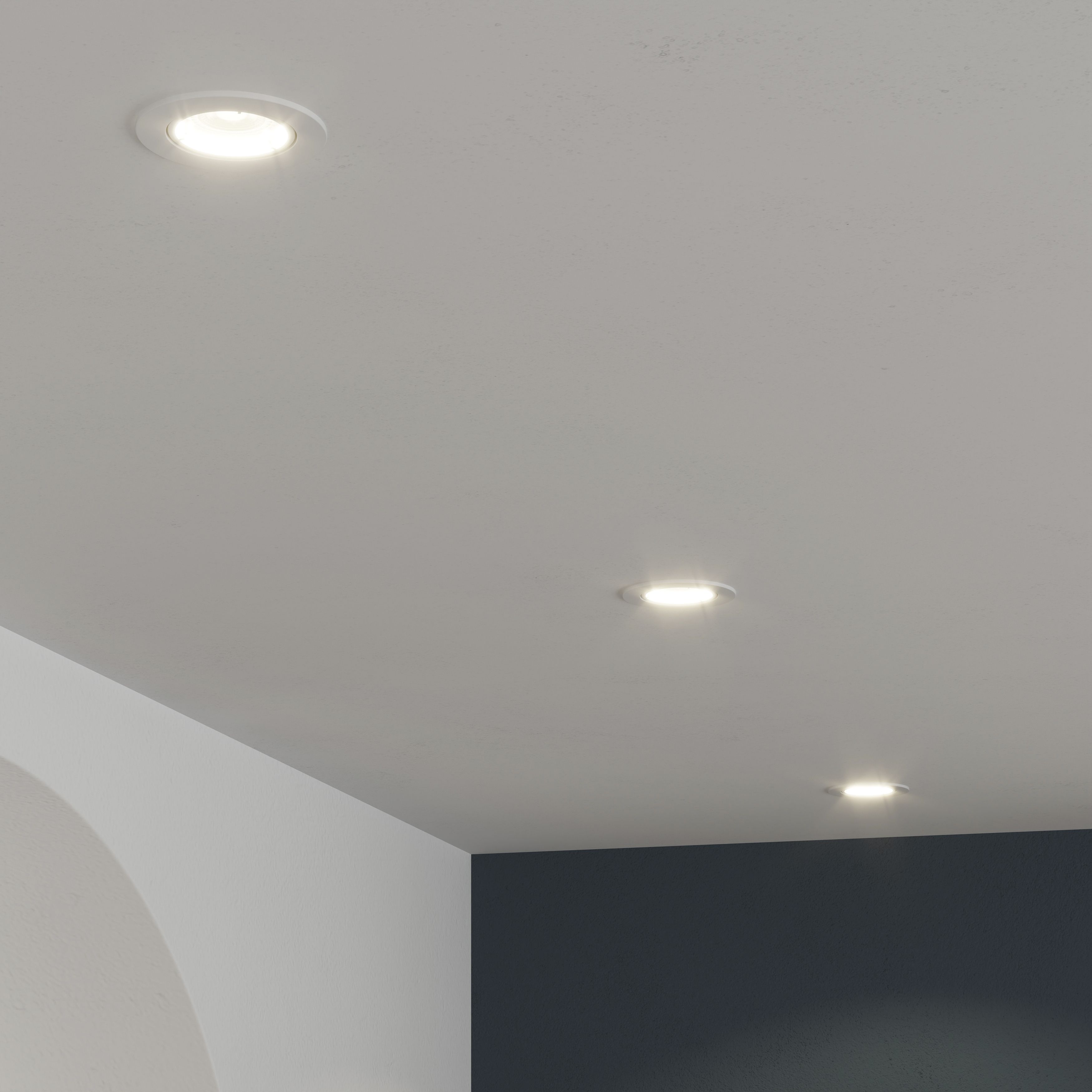 GoodHome Salk White Adjustable LED Neutral white Downlight 4.8W IP20 ...