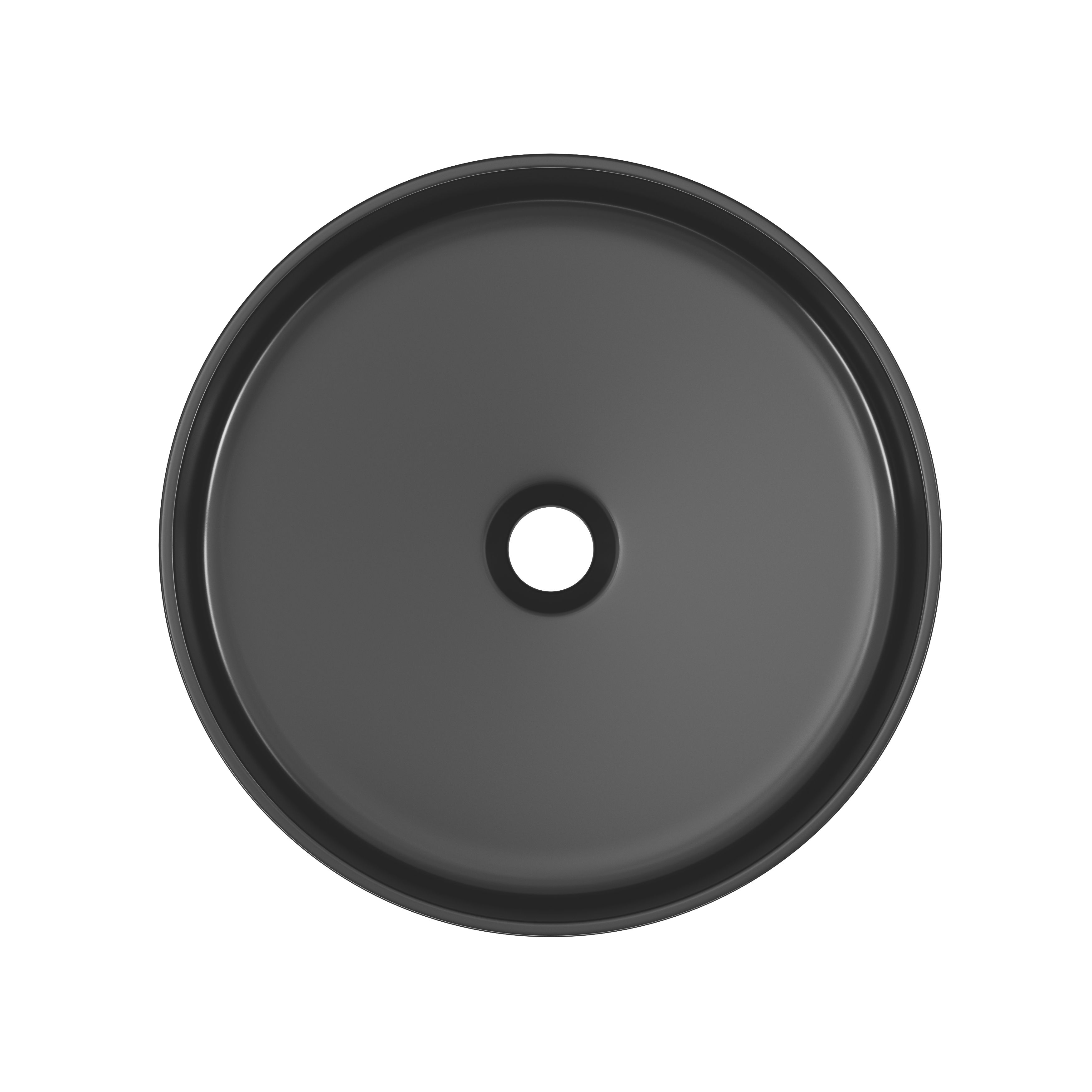 GoodHome Samal Matt Black Round Counter top Basin at B&Q