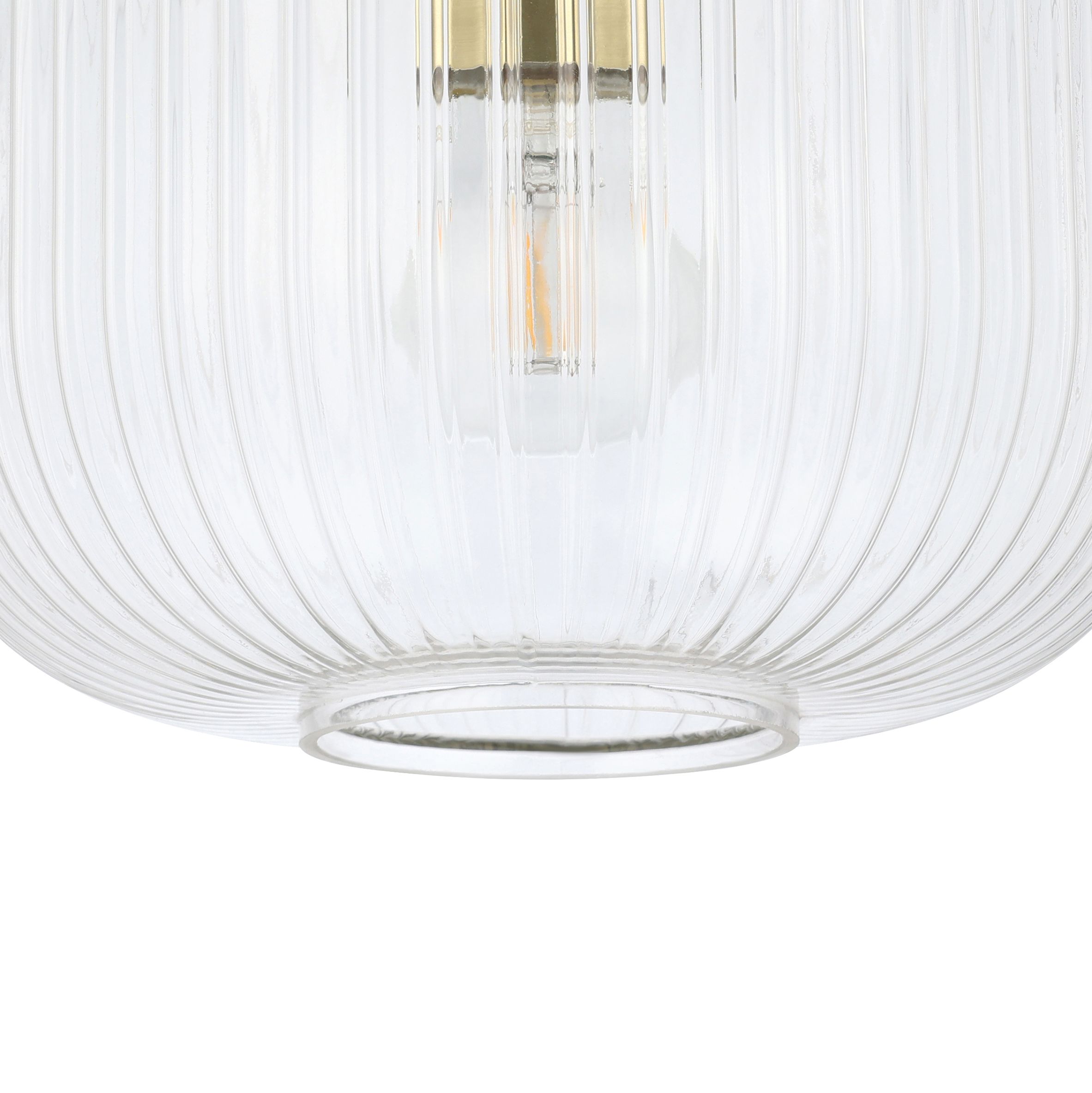 GoodHome Satin Glass & metal Brass effect Ceiling light