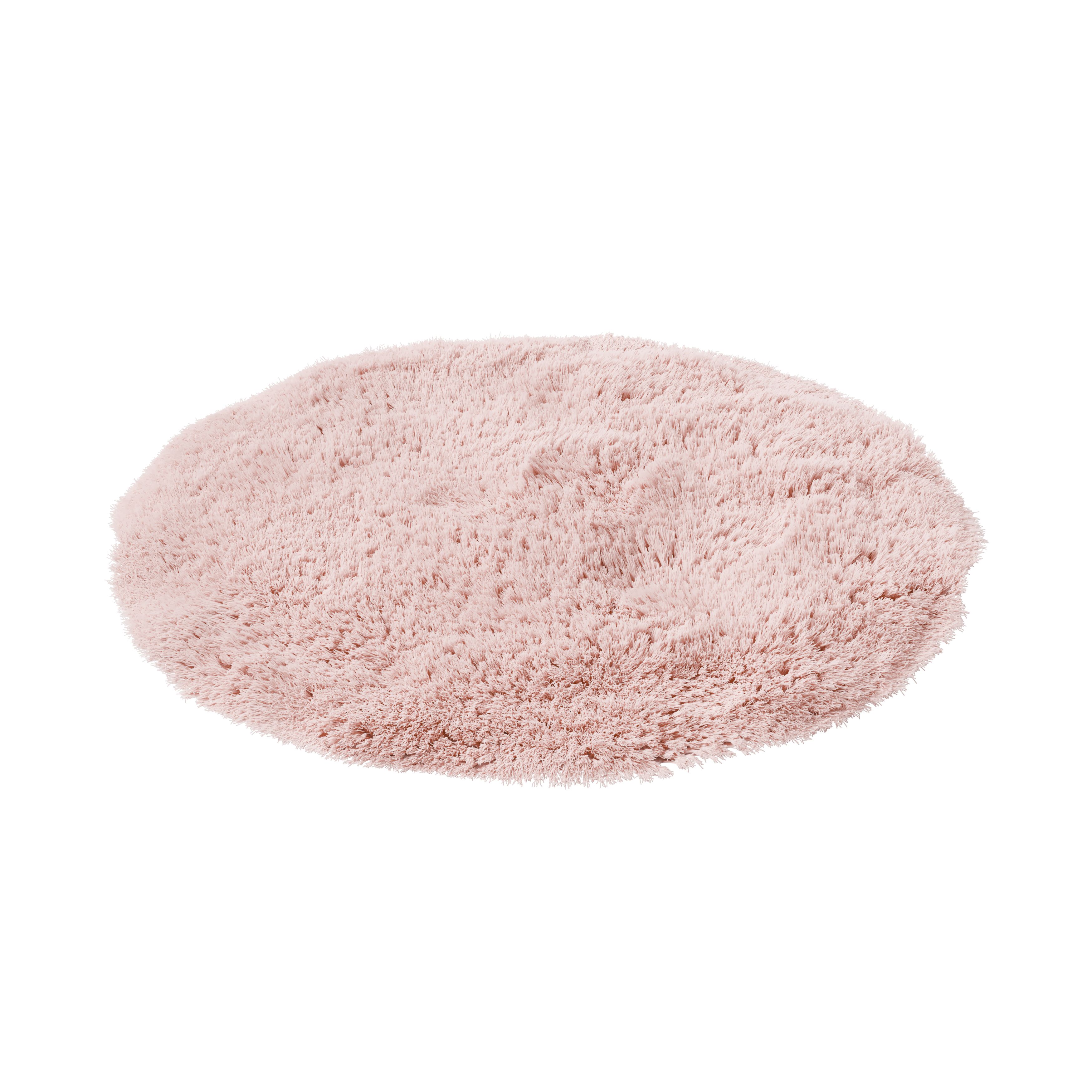 GoodHome Sedna Powder pink Round Bath mat (L)70cm (W)70cm