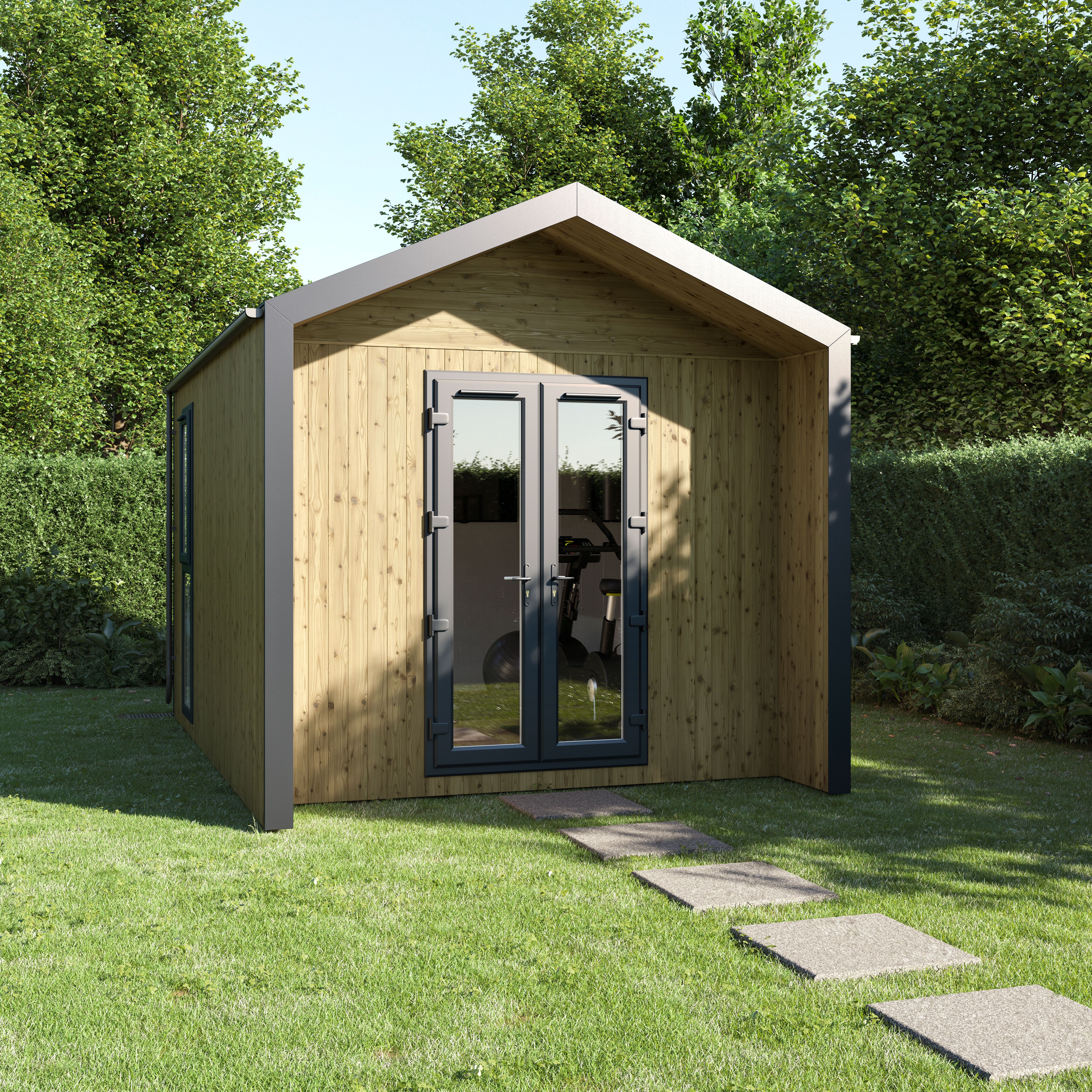 GoodHome Semora 10x14 ft with Double door Pitch Garden room 3m x 4.4m ...