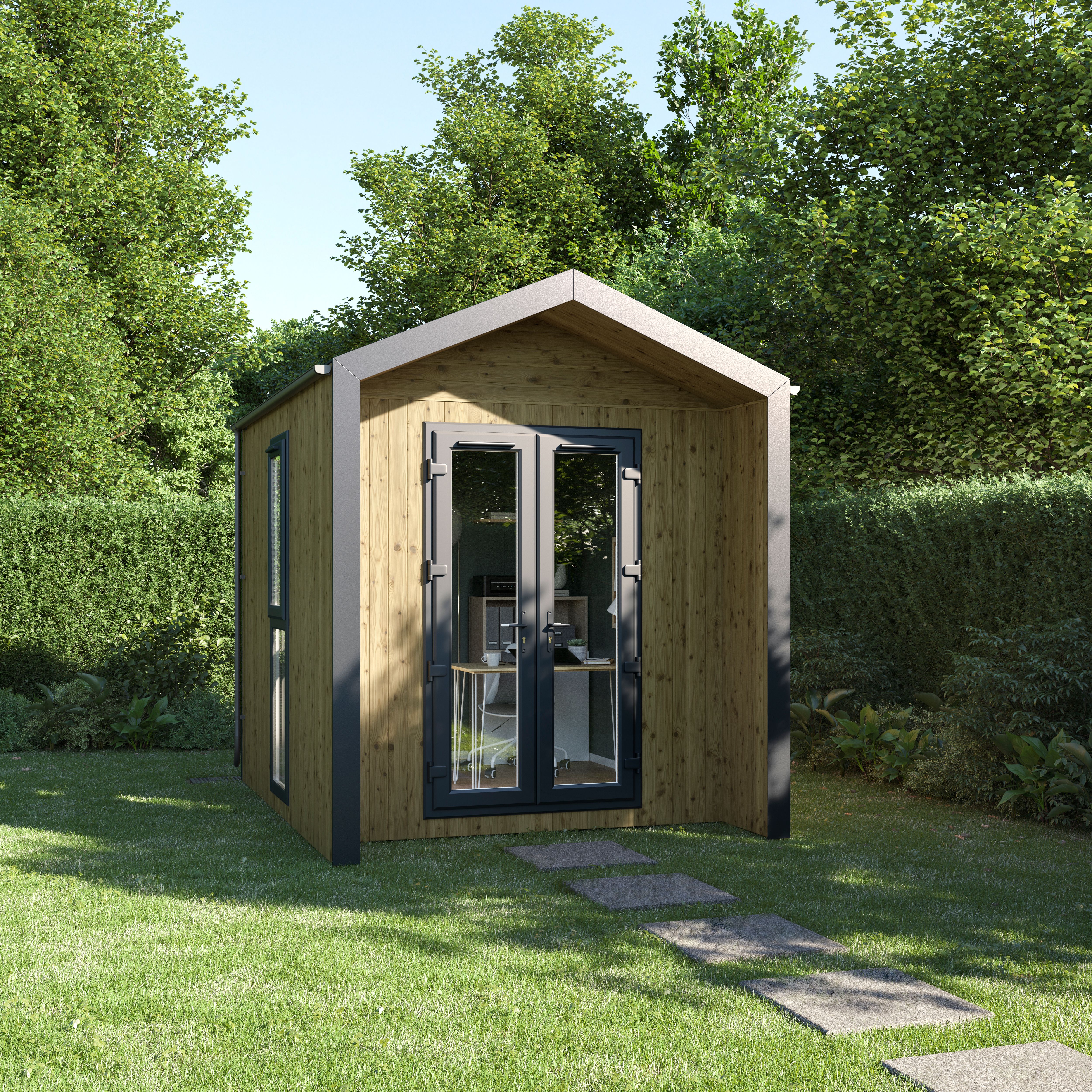 GoodHome Semora 8x9 ft with Double door Pitch Garden room 2.4m x 3.2m ...