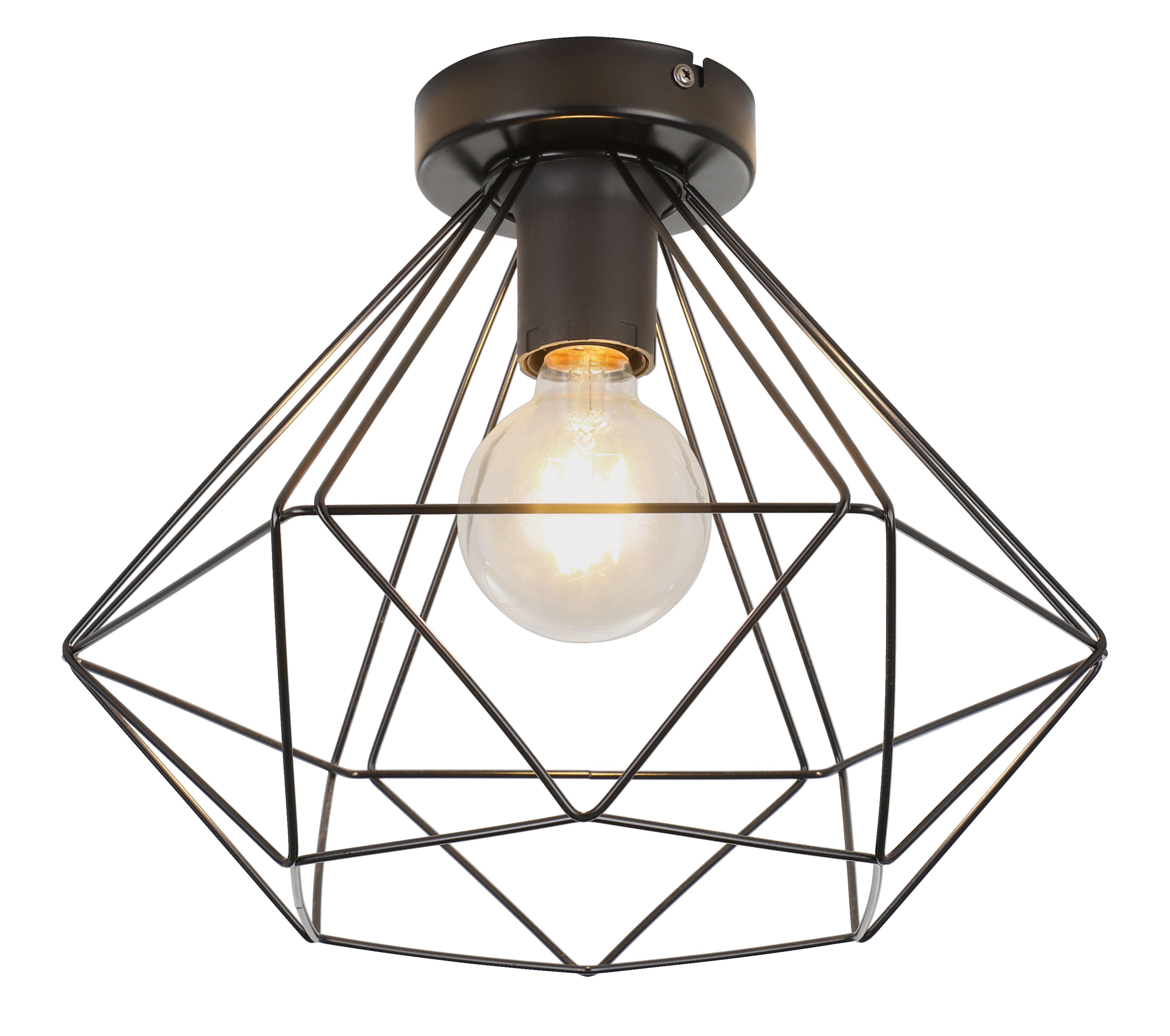 GoodHome Smertrio Modern Matt Metal Black Ceiling light at B&Q