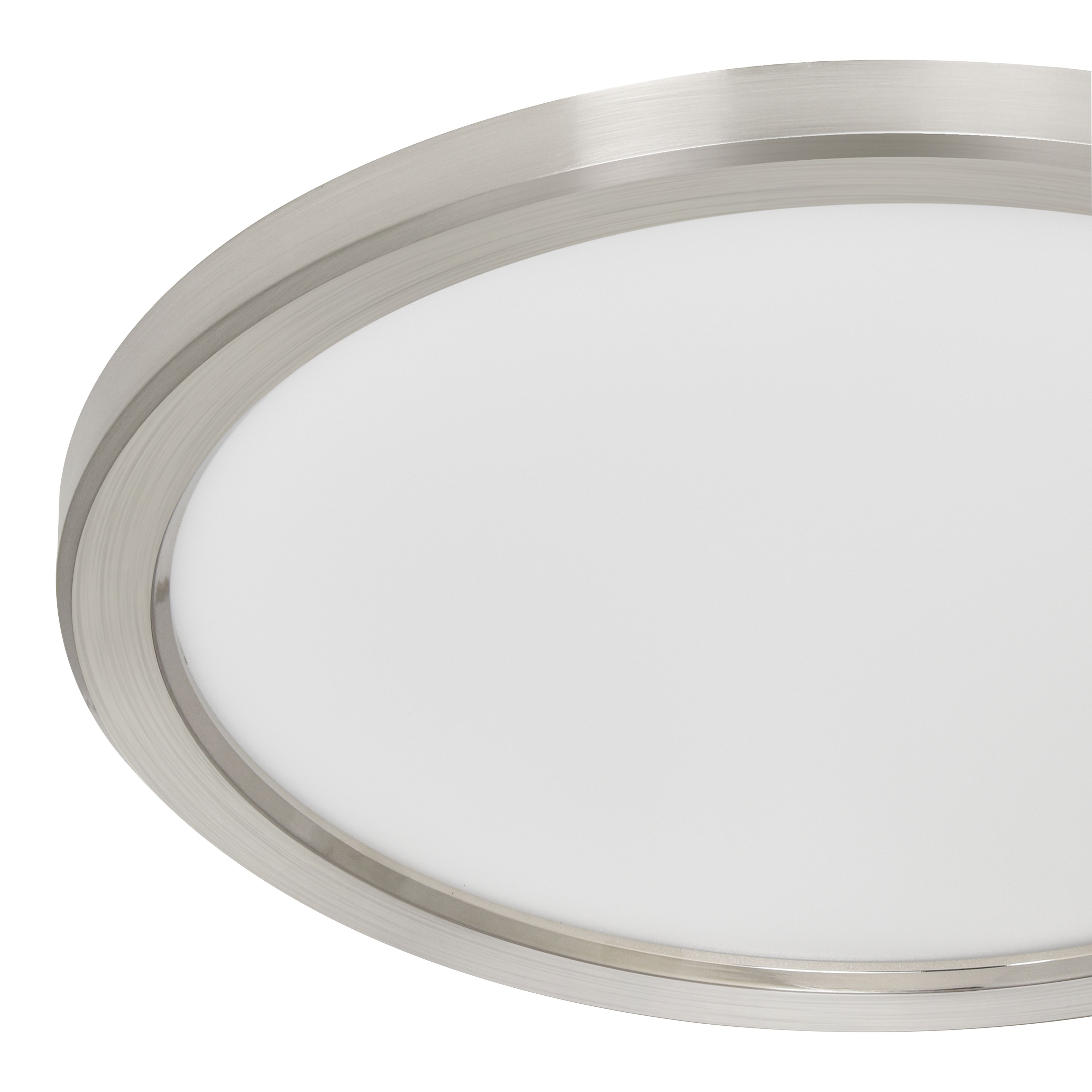 GoodHome Solidaster Satin Plastic Nickel effect Any room LED Ceiling light