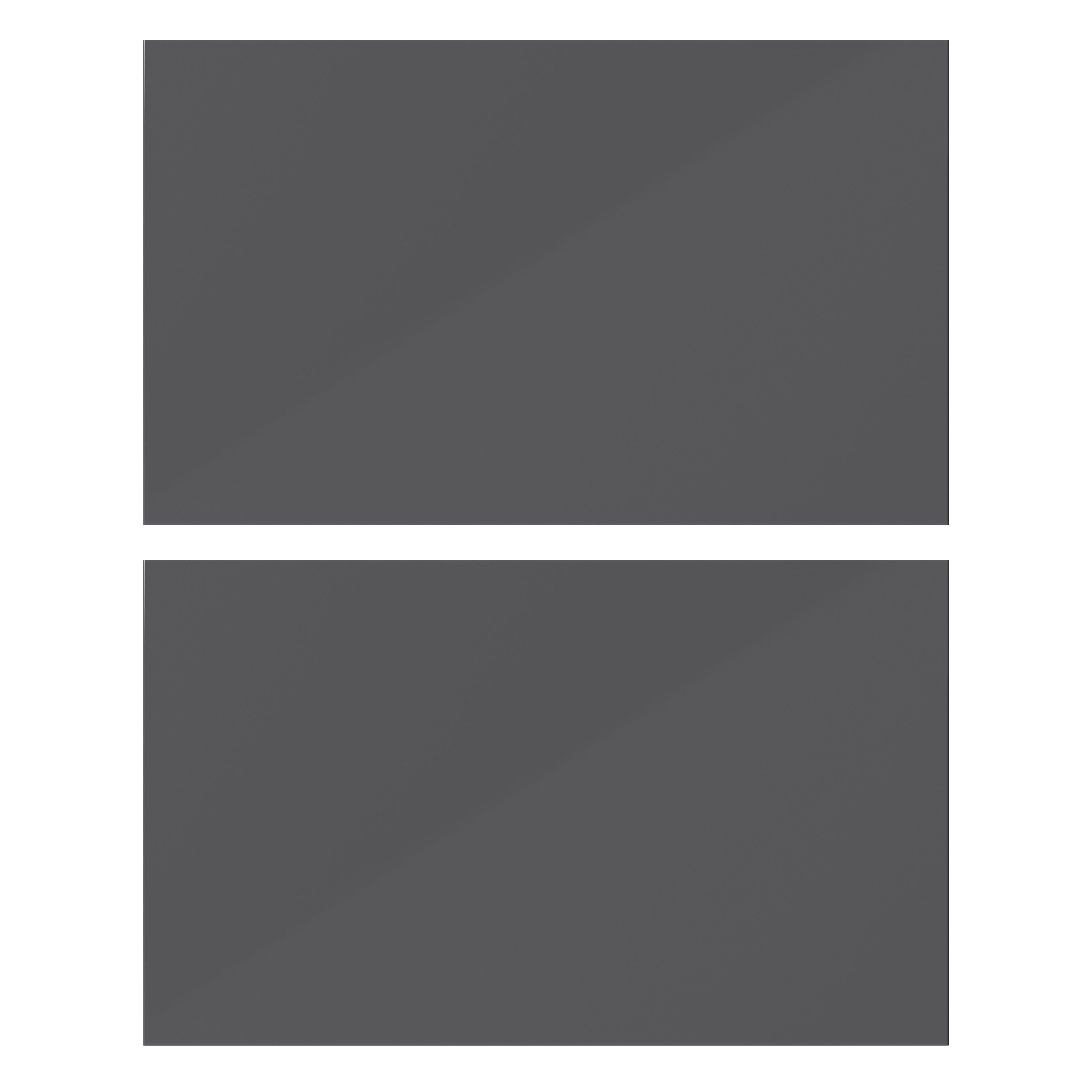 GoodHome Stevia & Garcinia Innovo handleless Gloss anthracite Slab ...