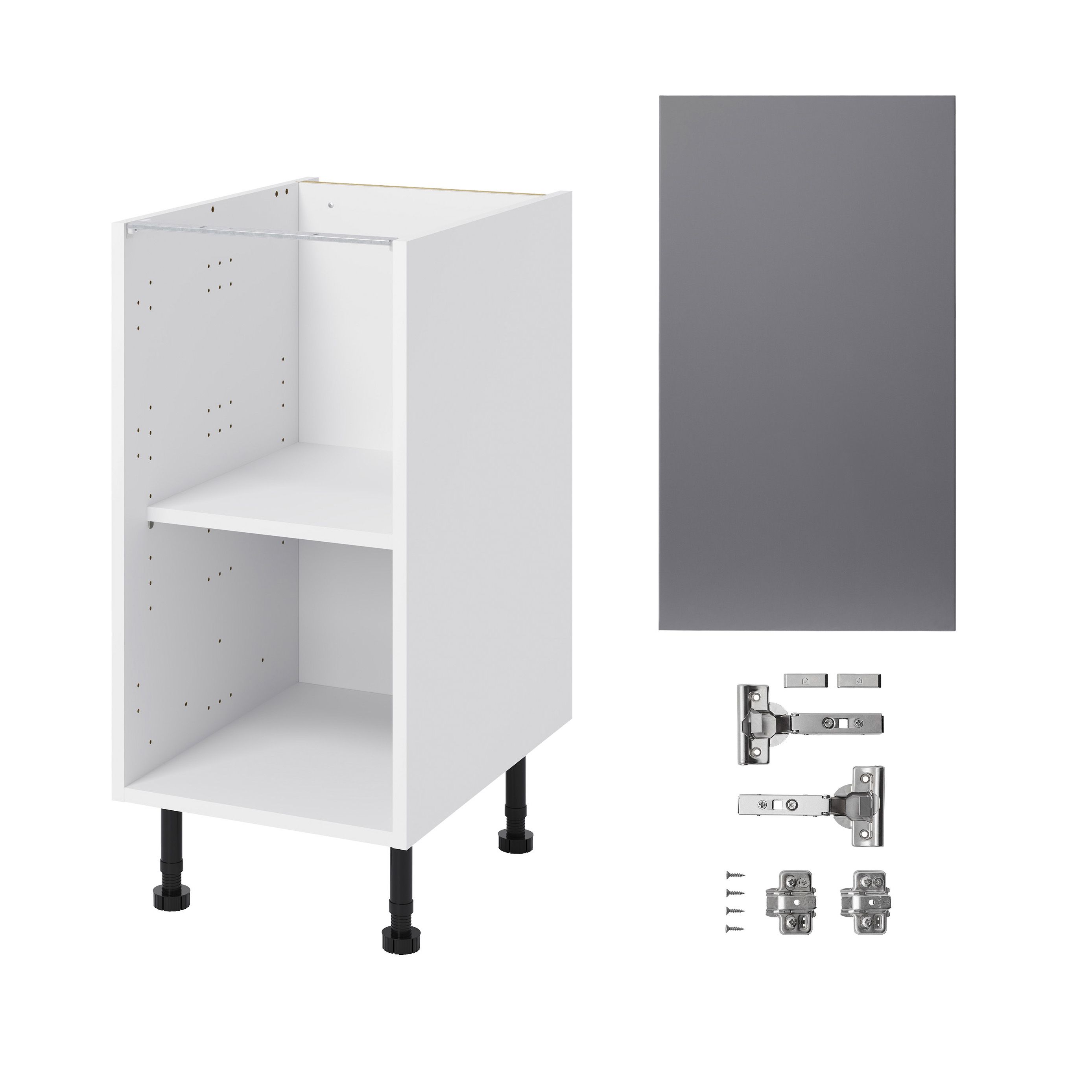 GoodHome Stevia Gloss anthracite Base Kitchen cabinet (W) 400mm (H)720mm