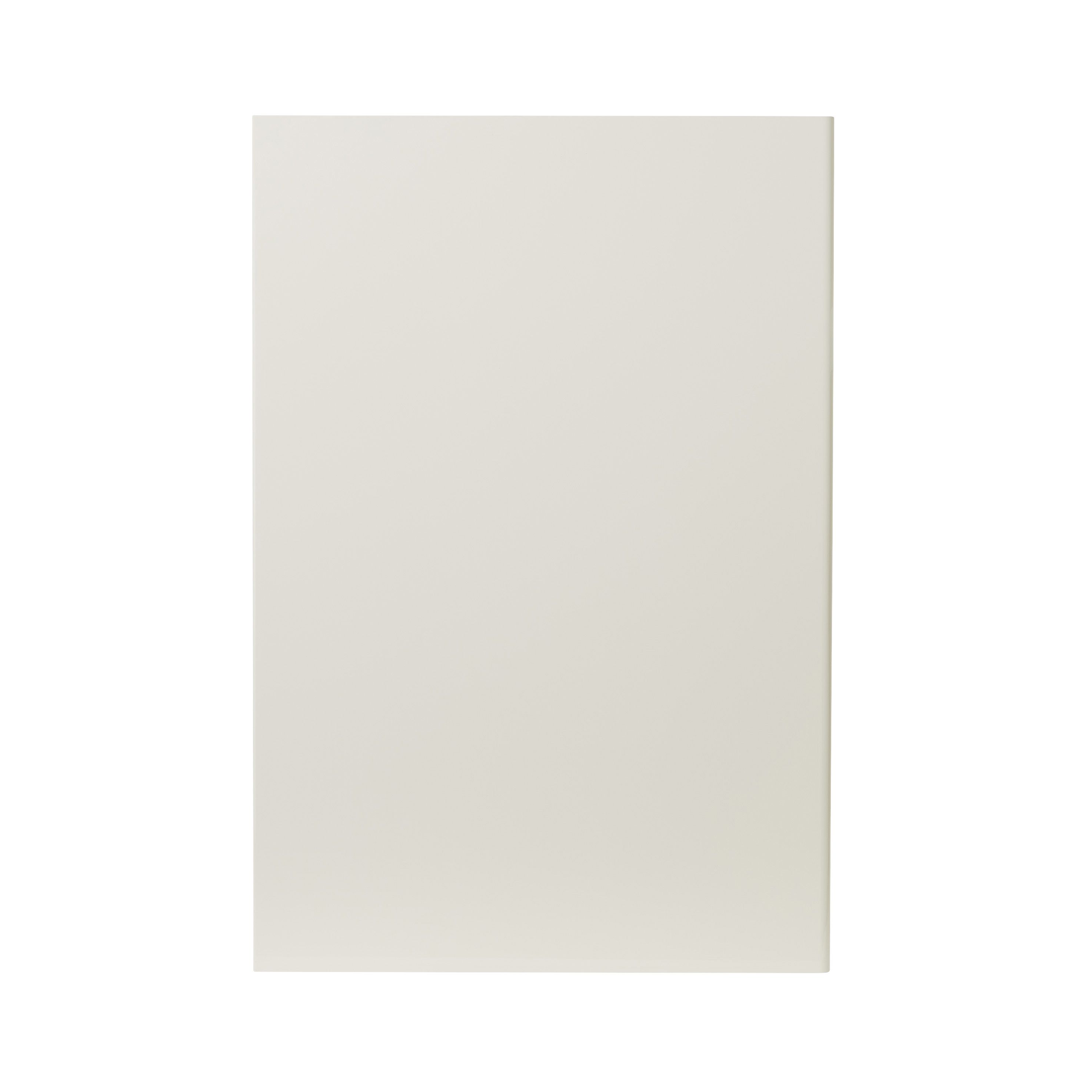 GoodHome Stevia Gloss cream slab Standard Base Clad on end panel (H ...