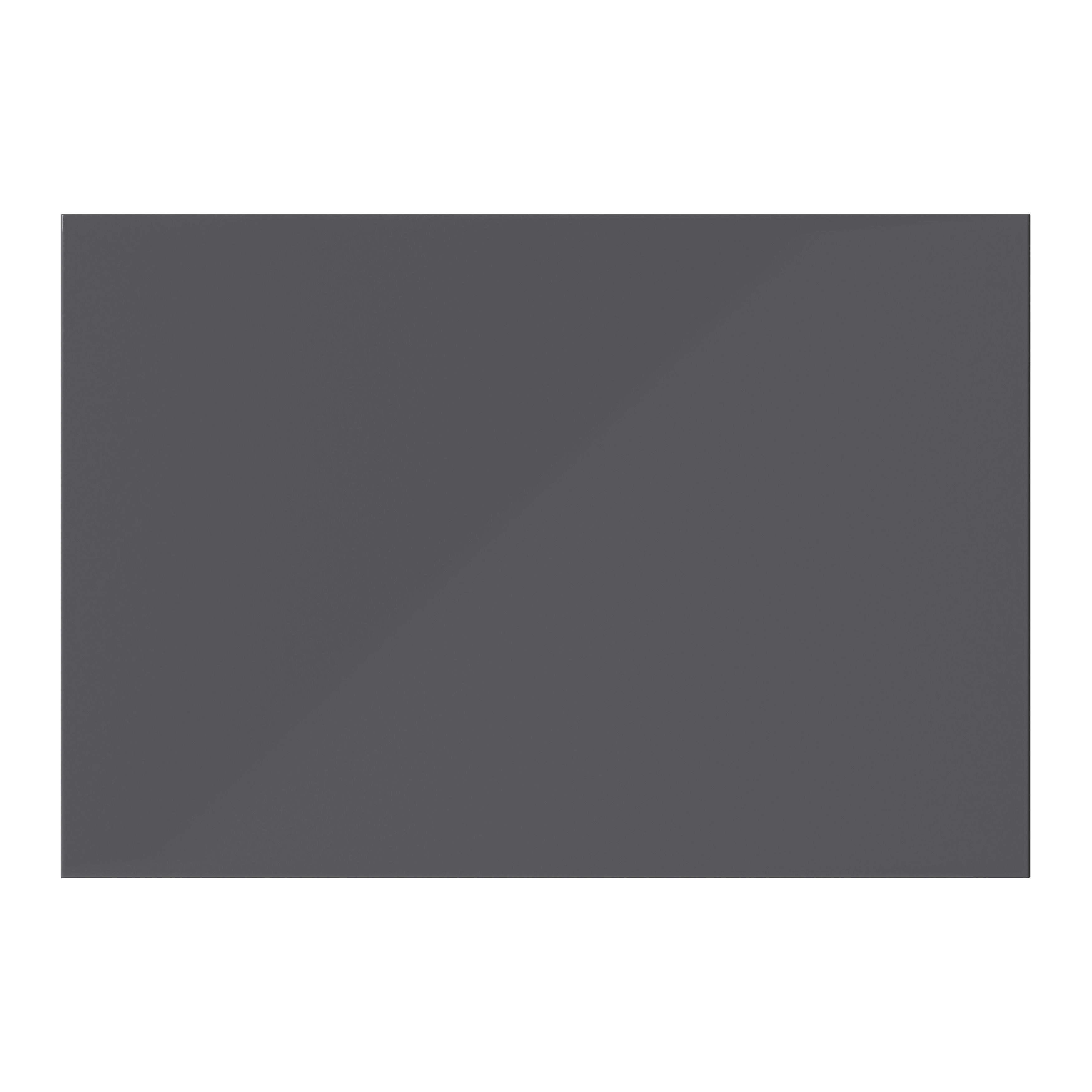 GoodHome Stevia Innovo handleless gloss anthracite slab Drawer front ...