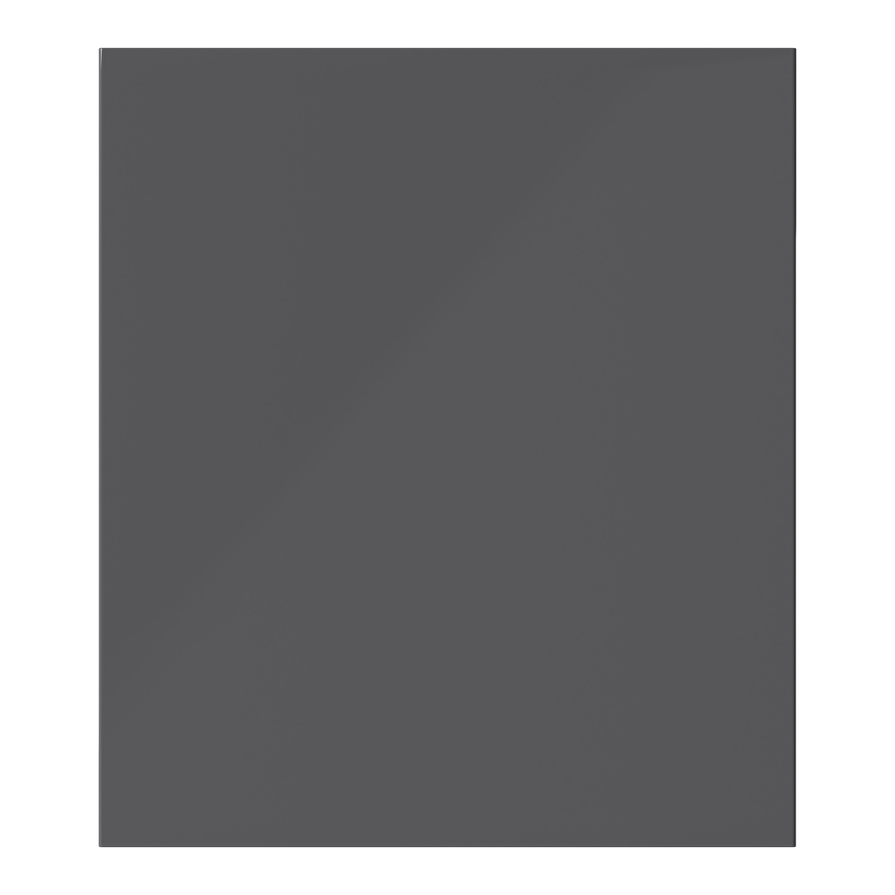 GoodHome Stevia Innovo handleless Gloss anthracite Slab Drawer front ...