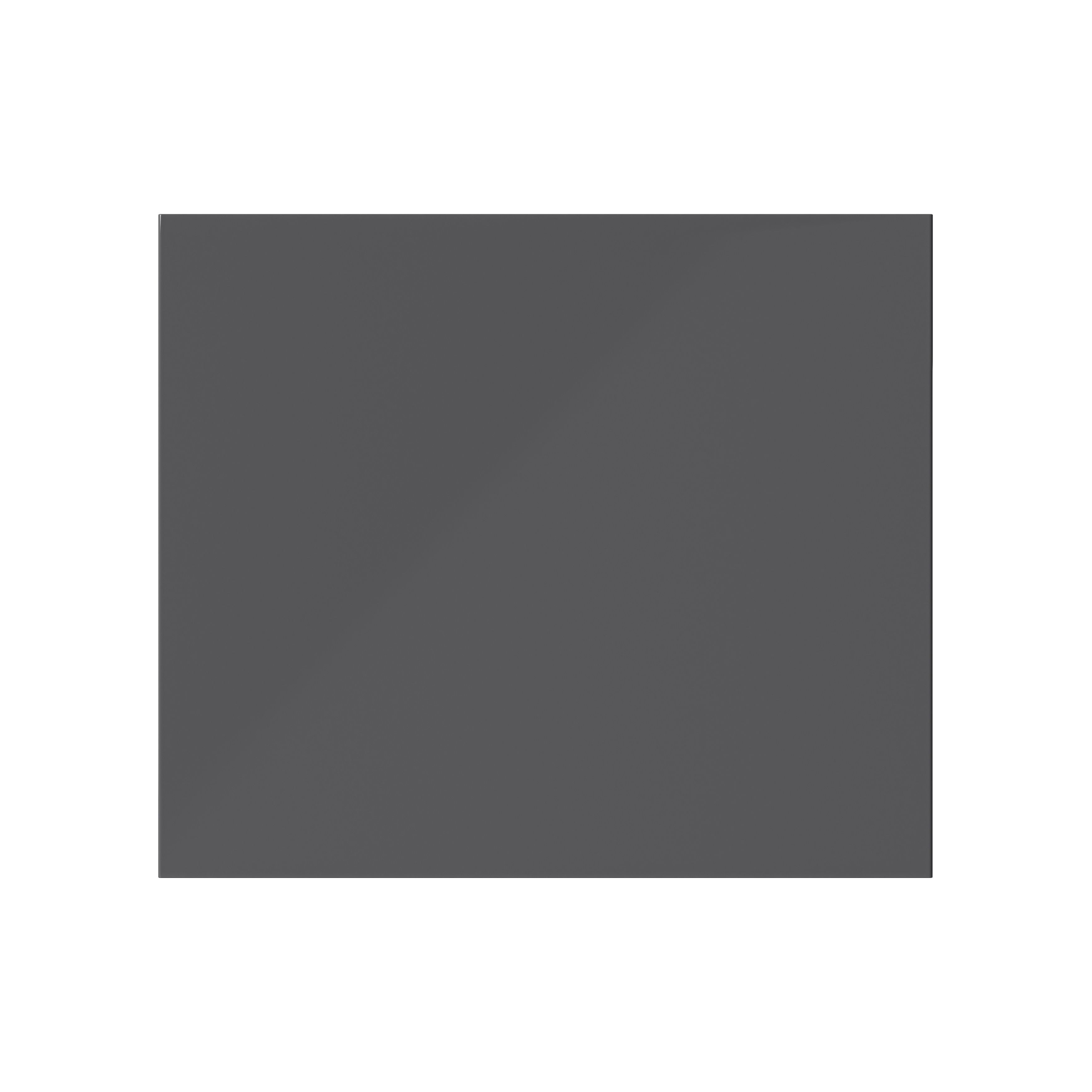 GoodHome Stevia Innovo handleless Gloss anthracite Slab Drawer front ...
