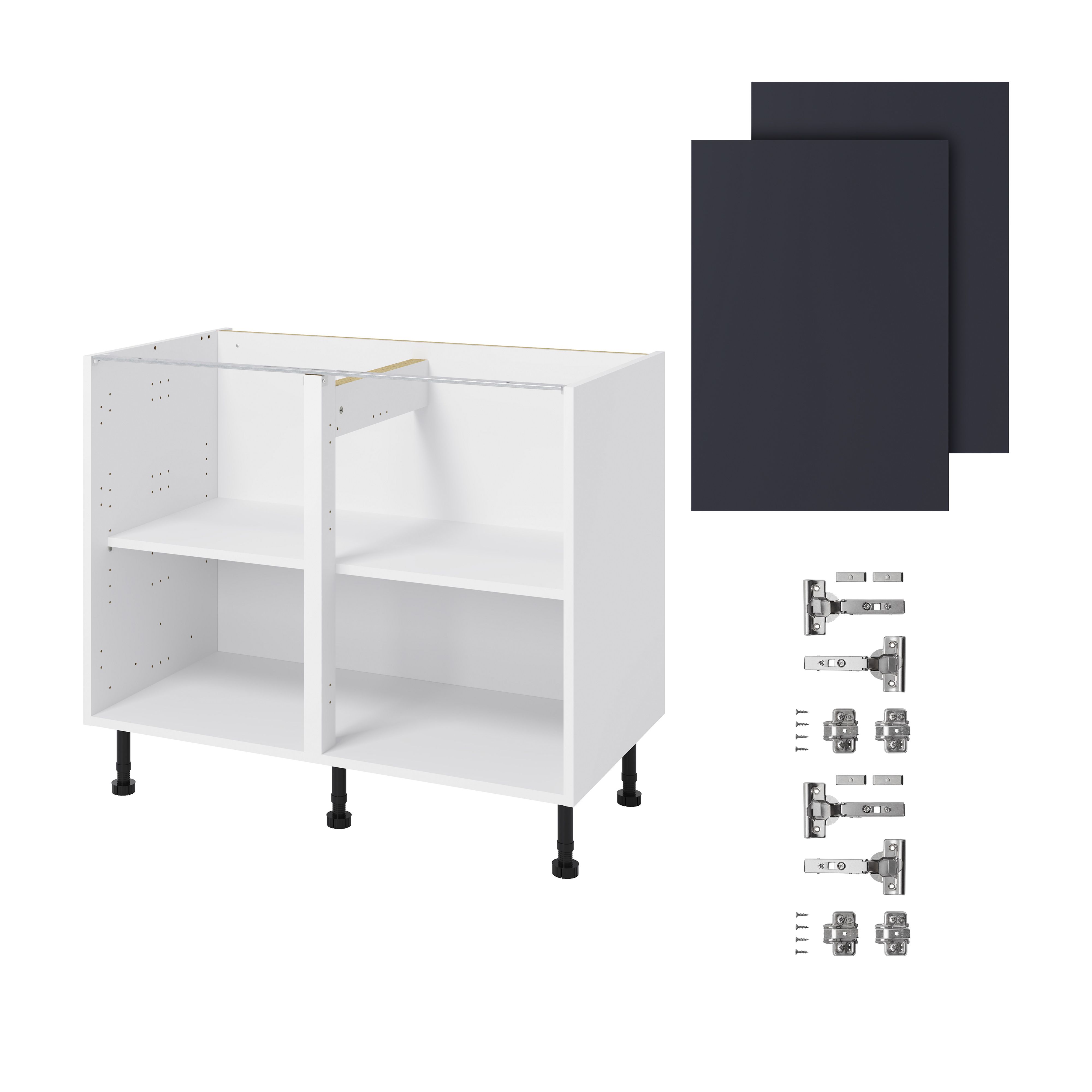 GoodHome Stevia Matt blue Base Kitchen cabinet (W) 1000mm (H)720mm