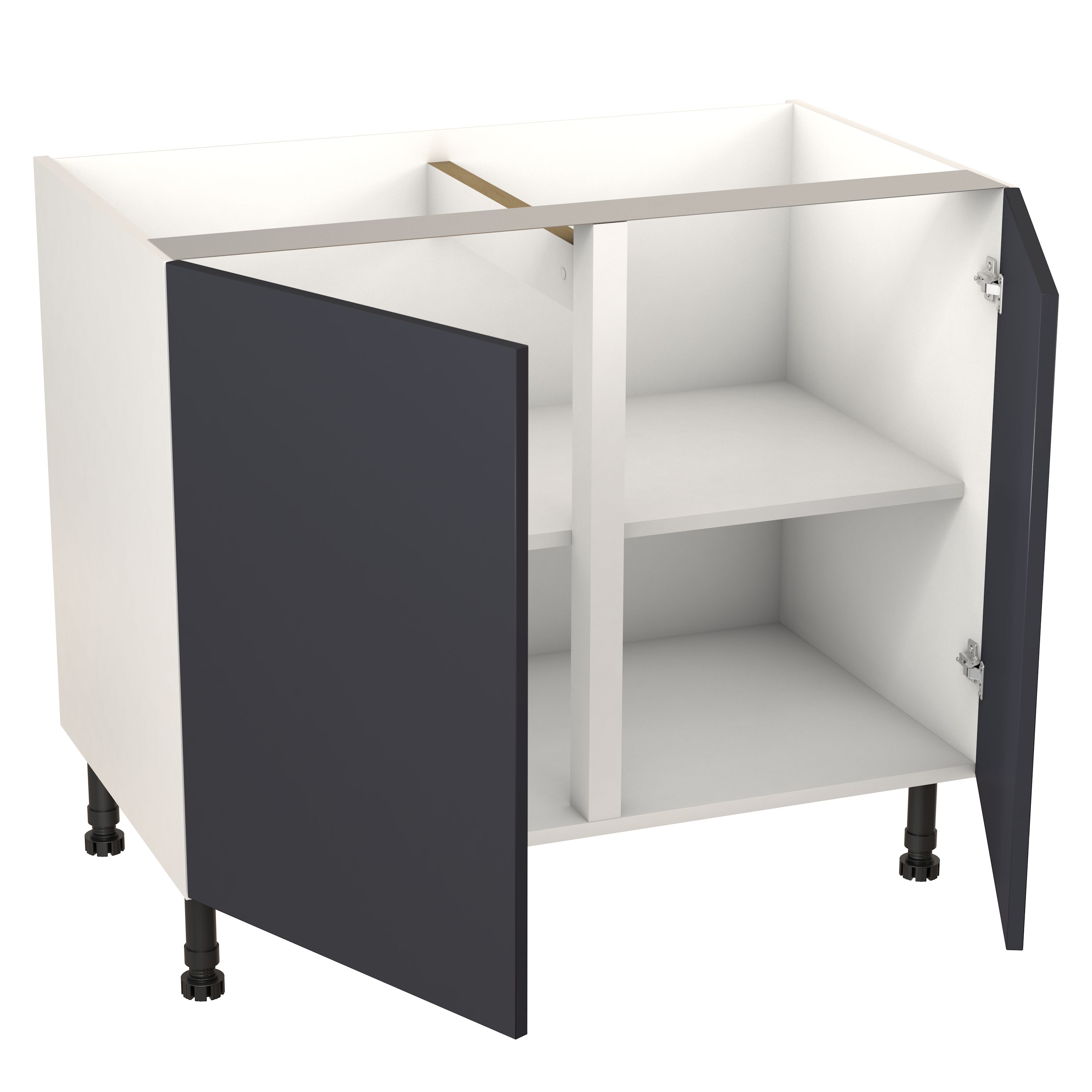 GoodHome Stevia Matt blue Base Kitchen cabinet (W) 1000mm (H)720mm