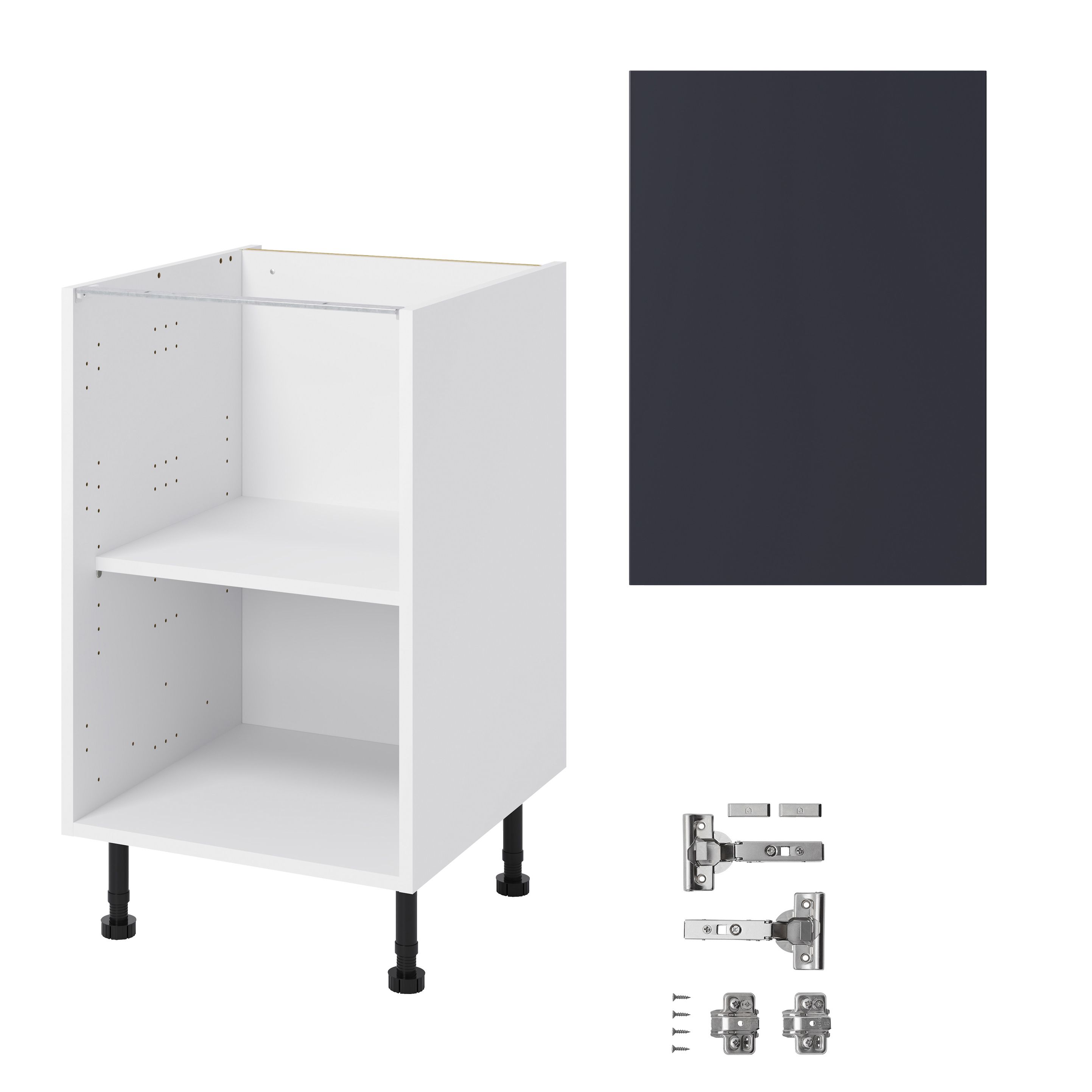 GoodHome Stevia Matt blue slab Base Kitchen cabinet (W)500mm (H)720mm ...