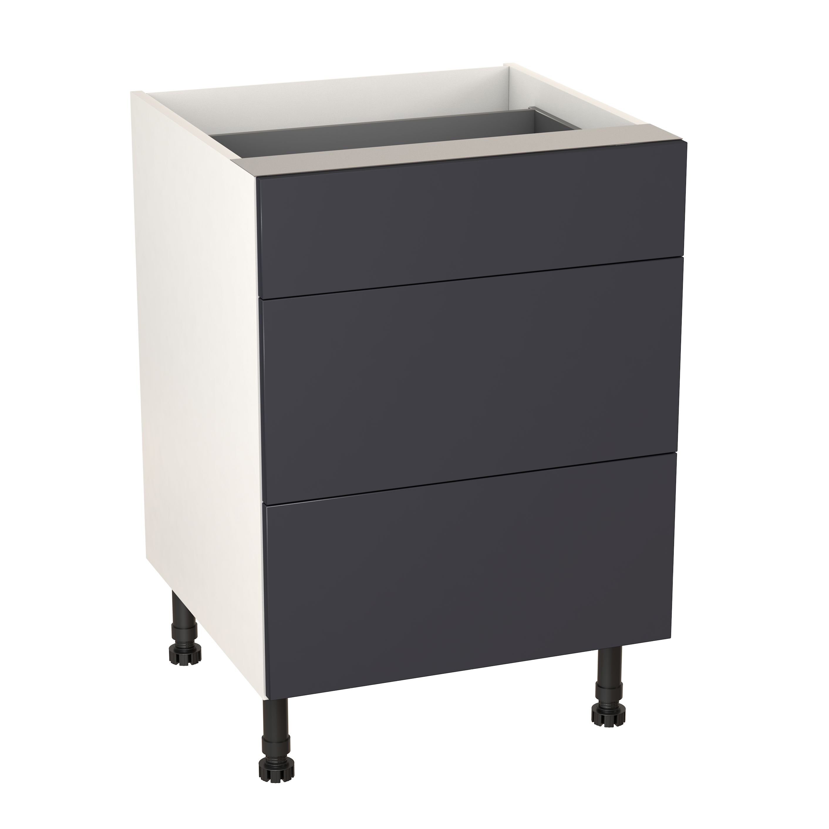 GoodHome Stevia Matt blue slab Base Kitchen cabinet (W)600mm (H)720mm ...