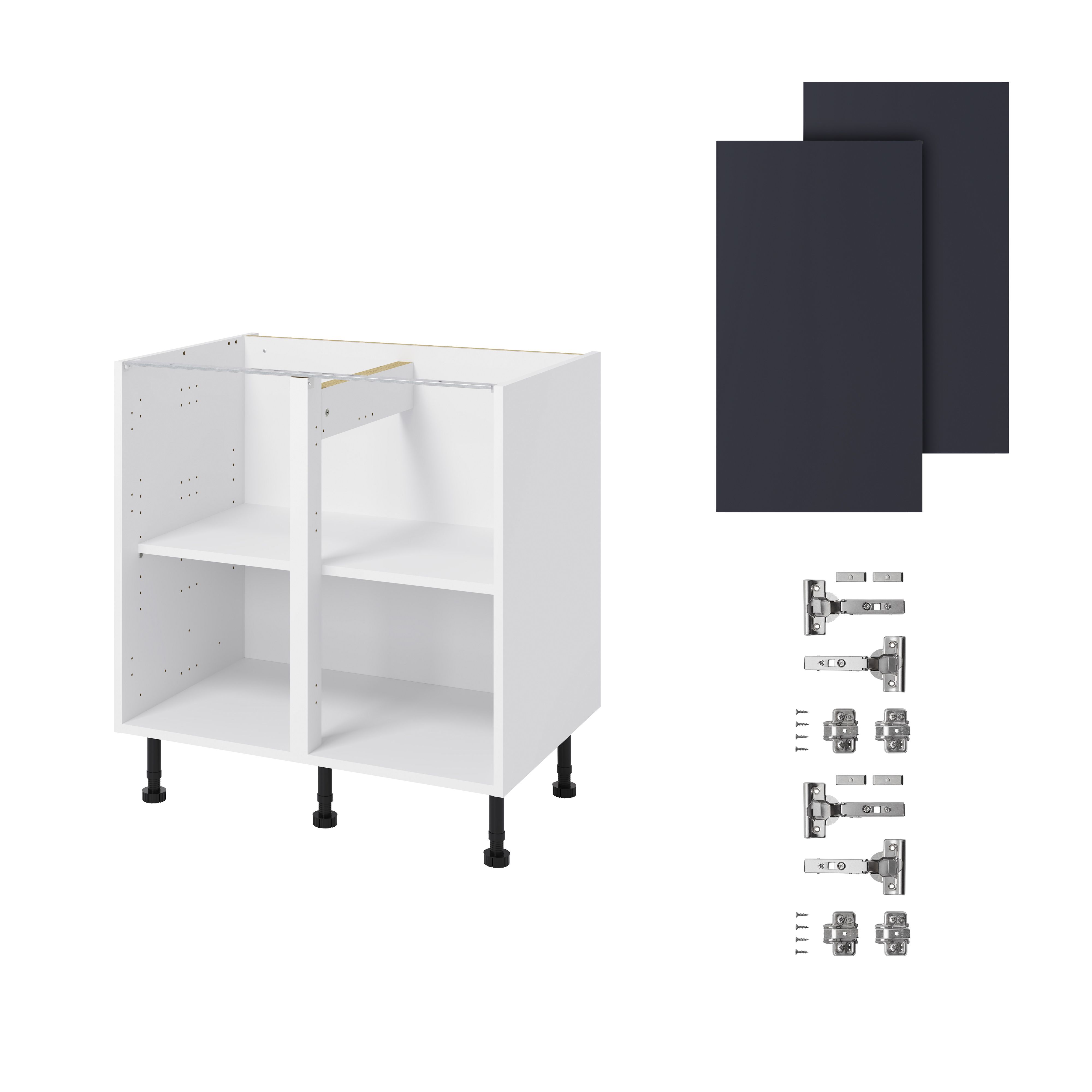 GoodHome Stevia Matt blue slab Base Kitchen cabinet (W) 800mm (H)720mm