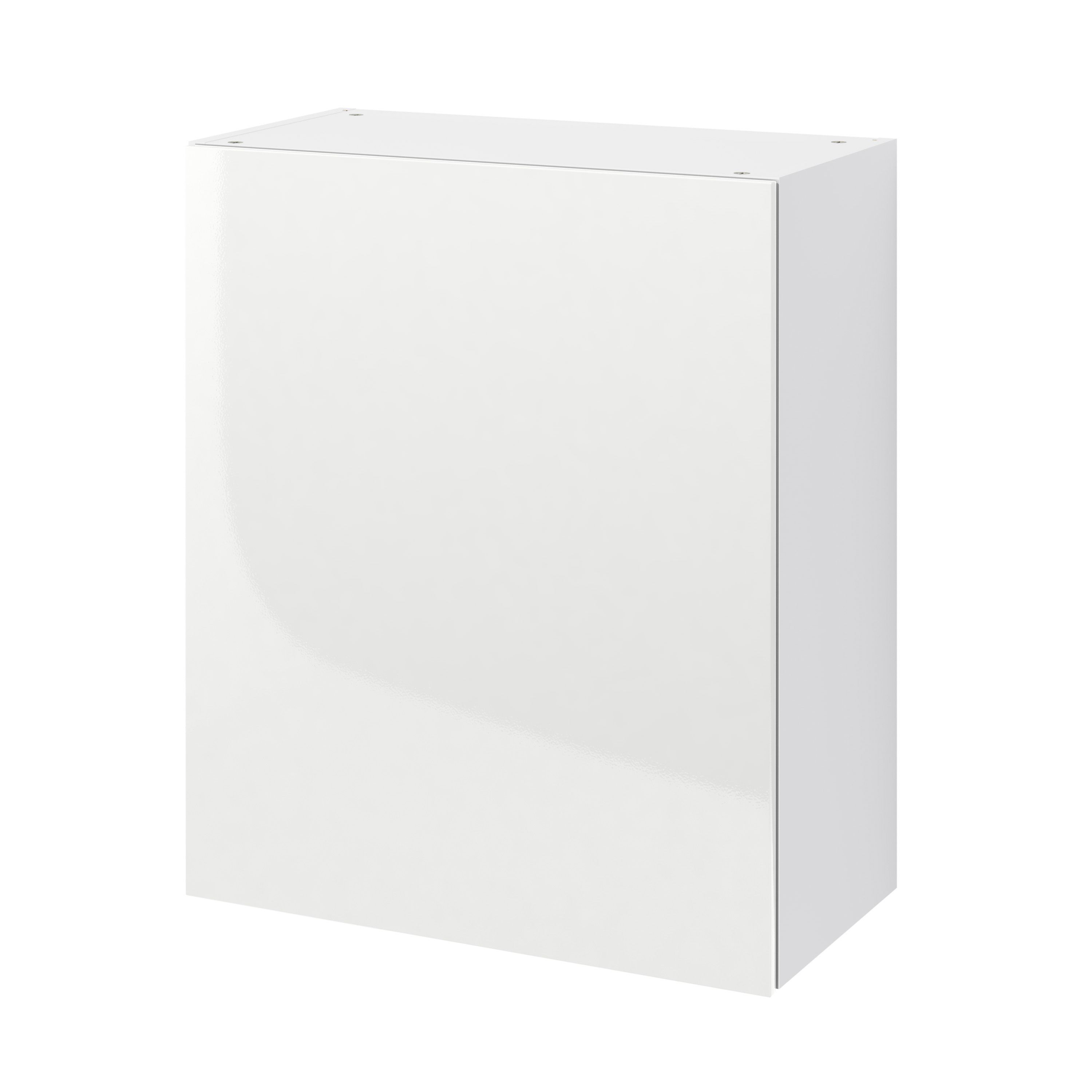 GoodHome Stevia Matt white Gloss white slab Kitchen cabinet (W) 600mm ...