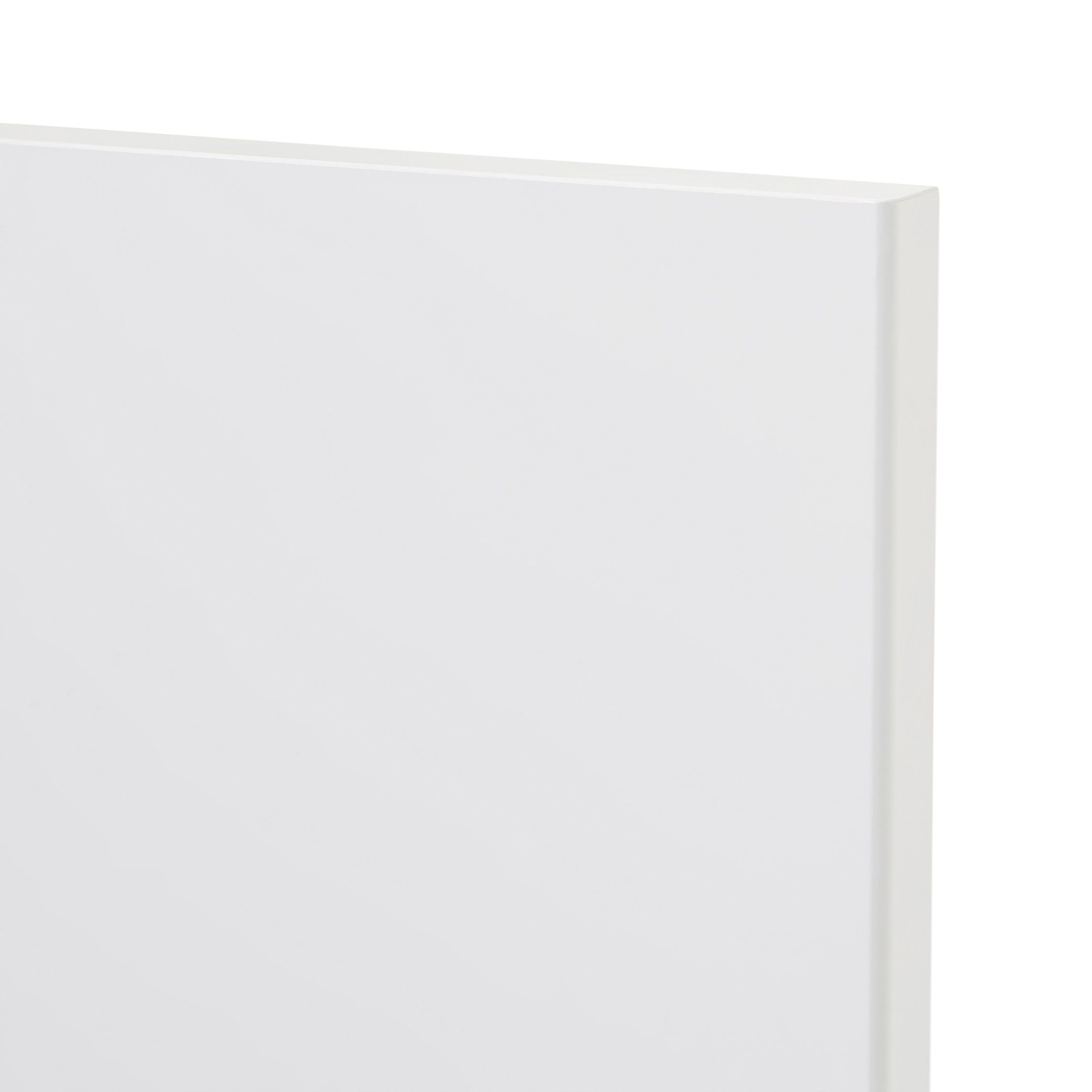 GoodHome Stevia Matt white Gloss white slab Wall Kitchen cabinet (W ...