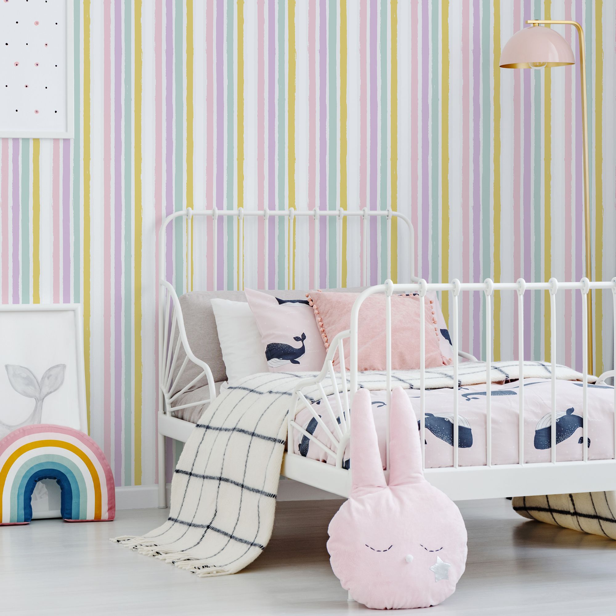 GoodHome Striped Multi Striped design Smooth Wallpaper Sample | DIY at B&Q