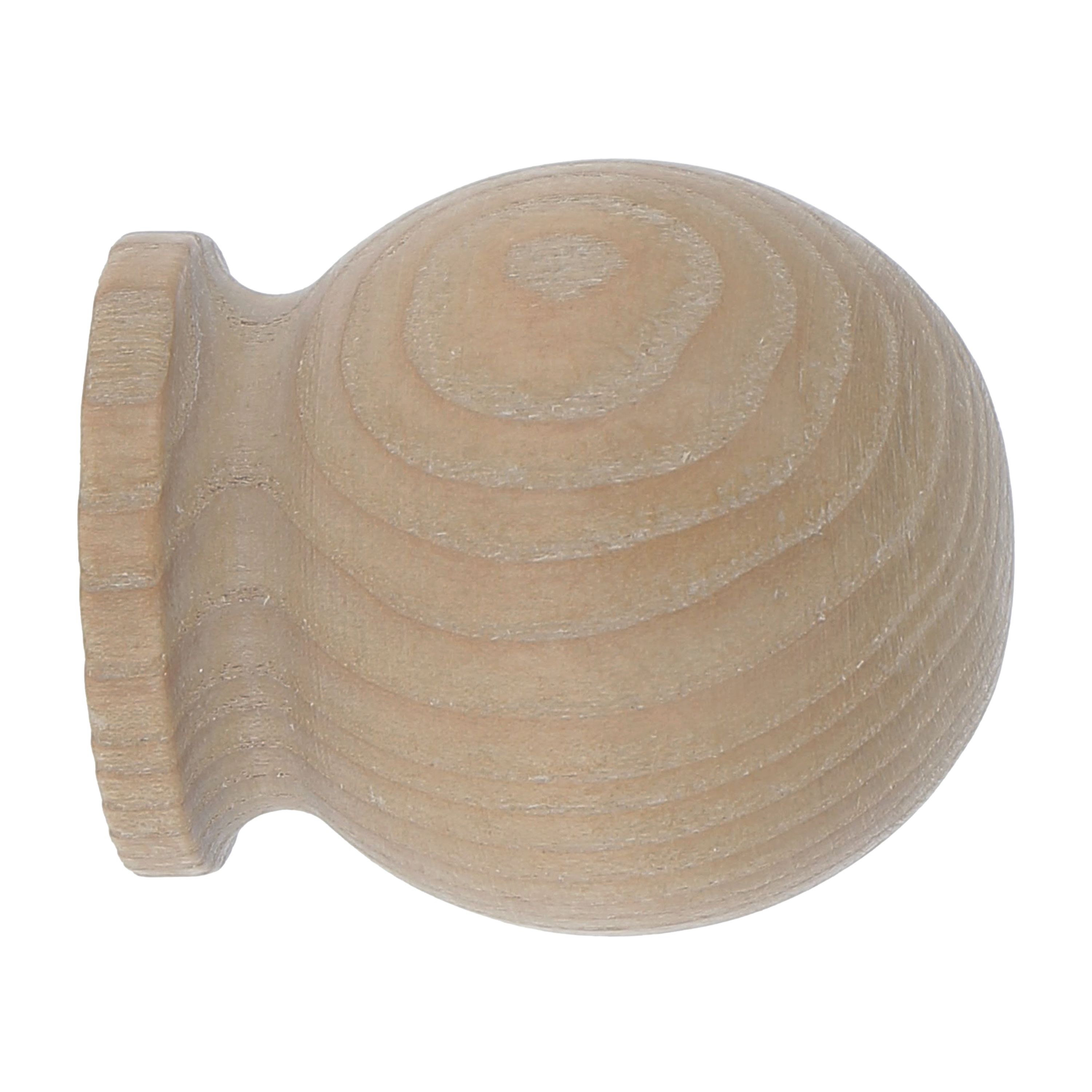 GoodHome Symi Natural Oak effect Ash Ball Curtain pole finial (Dia)28mm