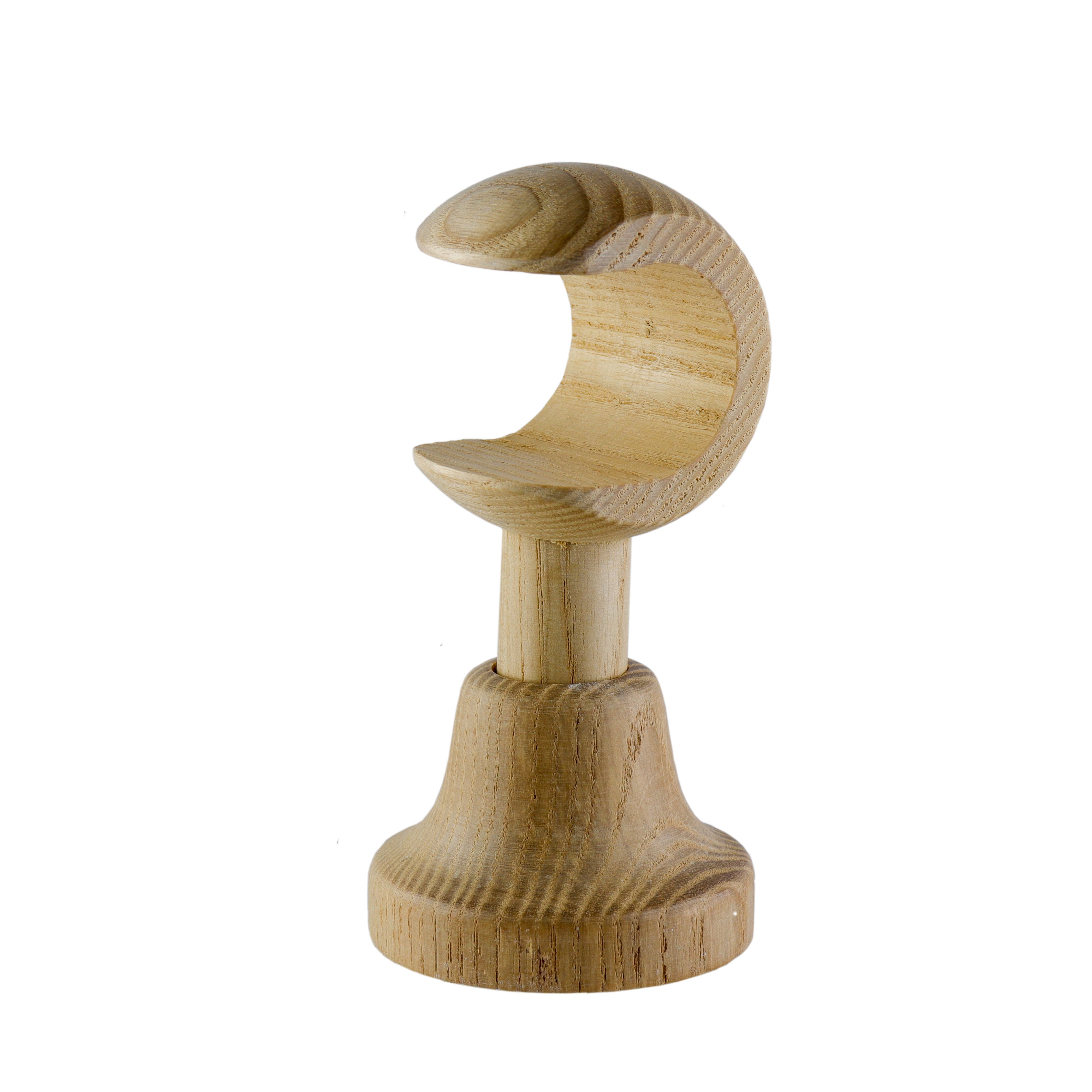 GoodHome Symi Natural Wood Short Curtain pole bracket (Dia)28mm | DIY ...