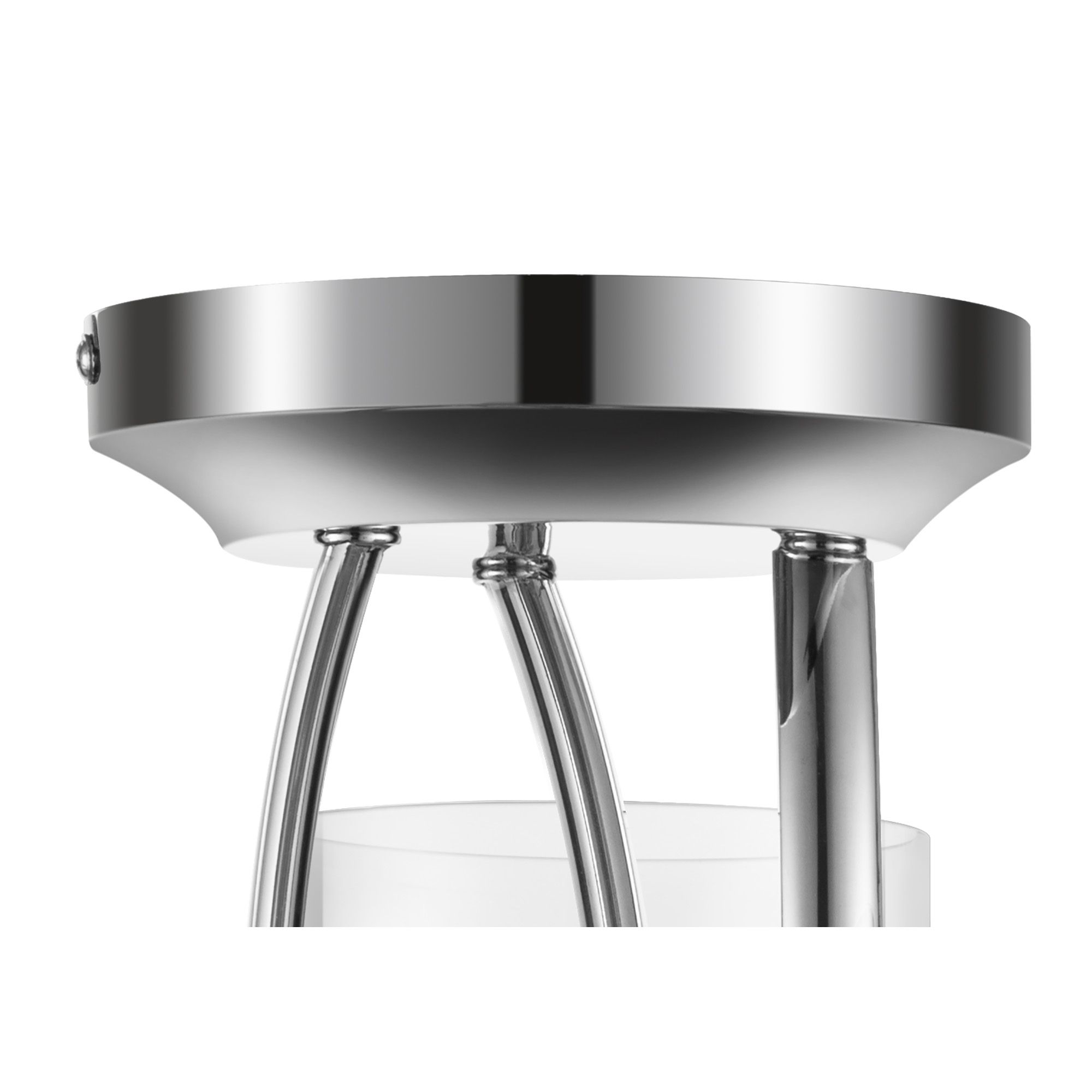 GoodHome Tadley Round Glass & metal Chrome & smoked glass effect 3 Lamp ...