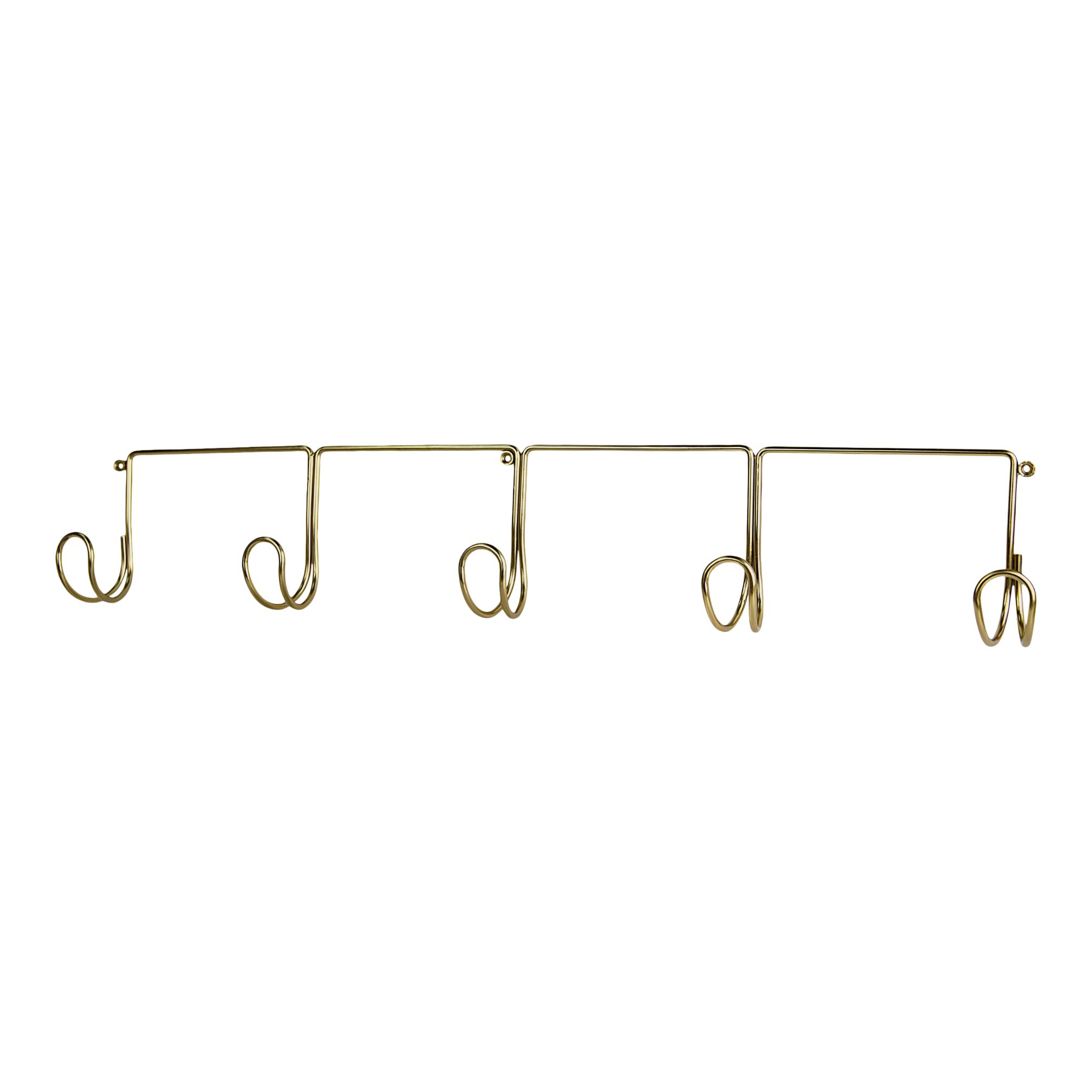 GoodHome Tapered Twist Gloss Bronze effect Steel 5 Hook rail (L)685mm ...