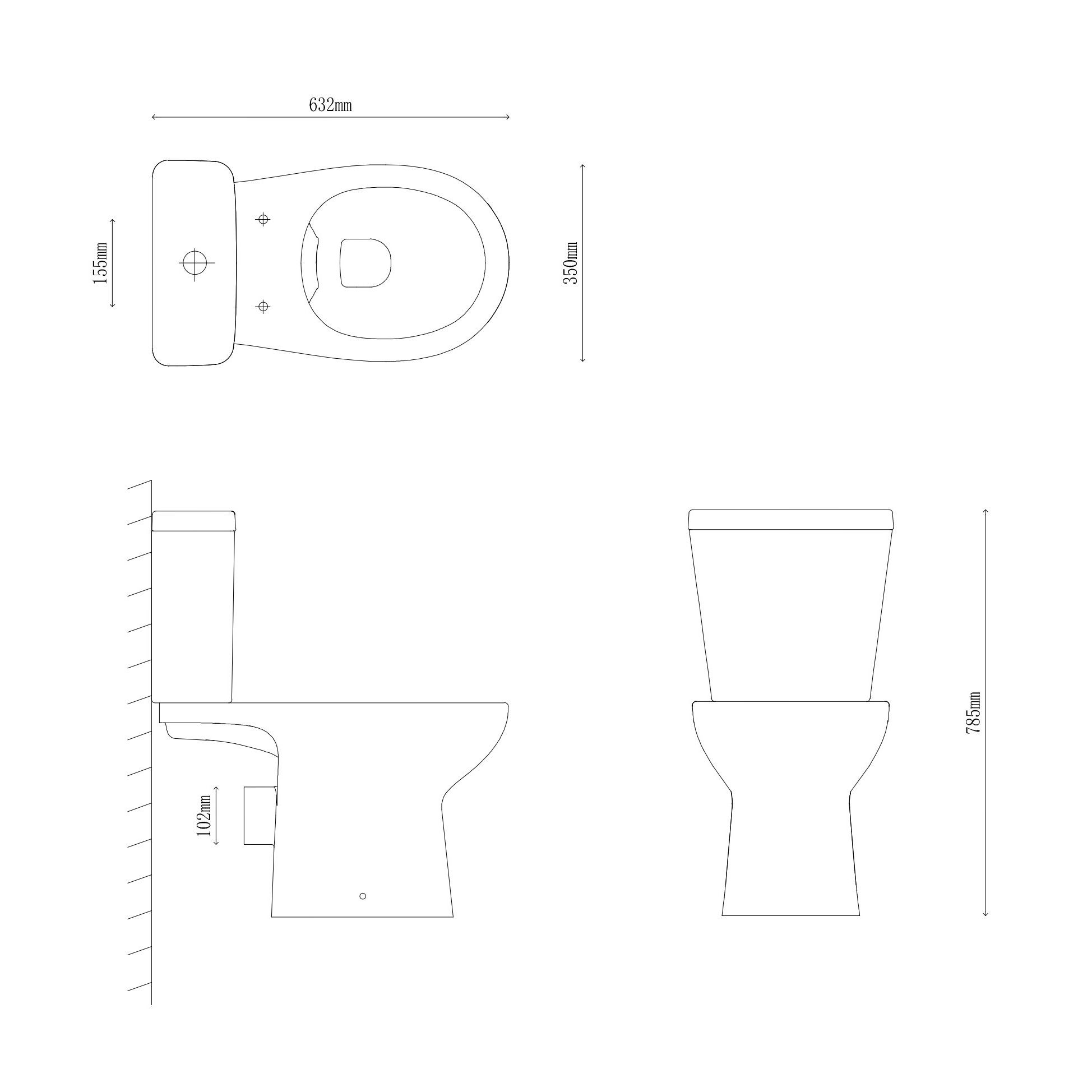 GoodHome Tasi White Round Toilet set with Soft close seat & Close ...
