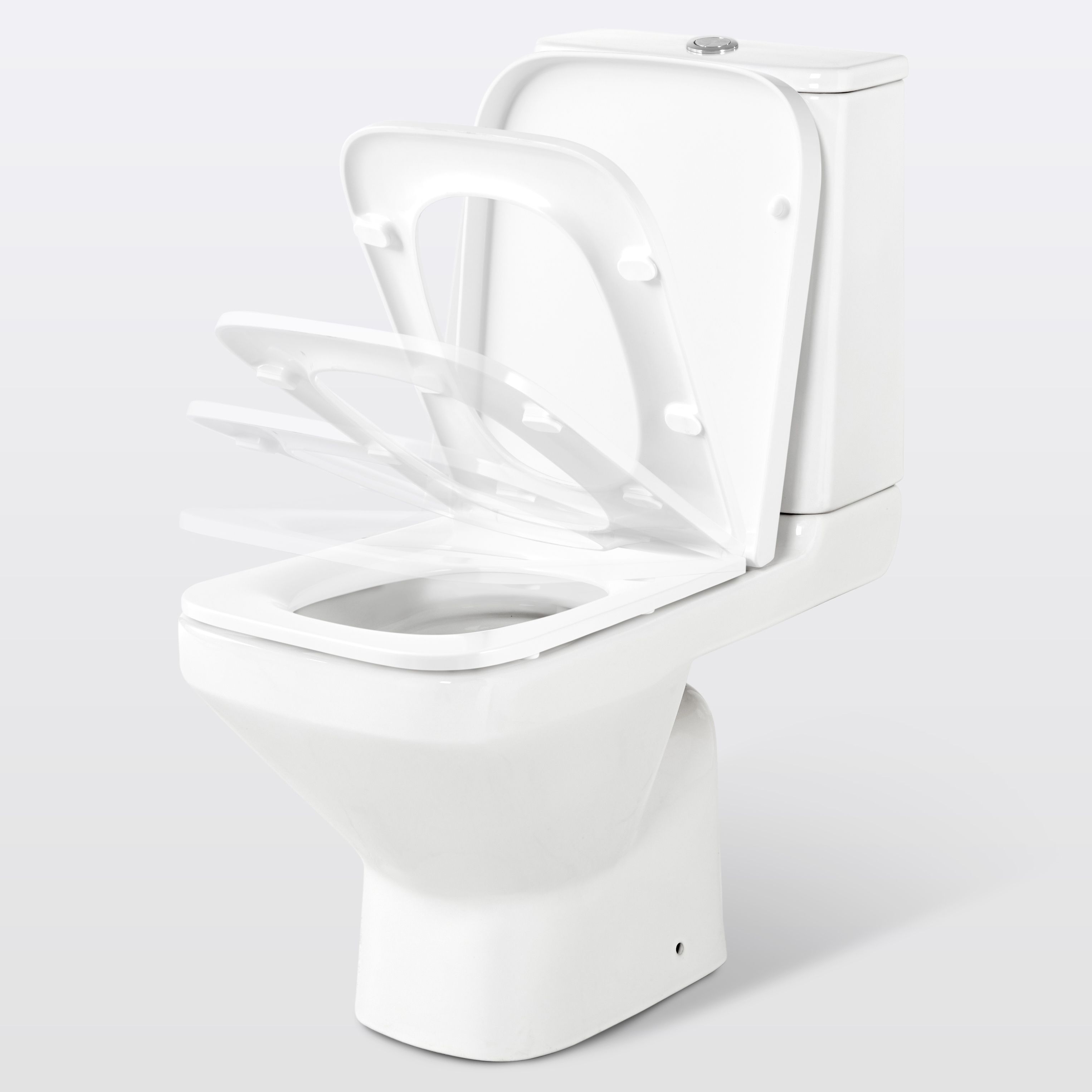 GoodHome Teesta White Close-coupled Toilet & cistern with Soft close seat