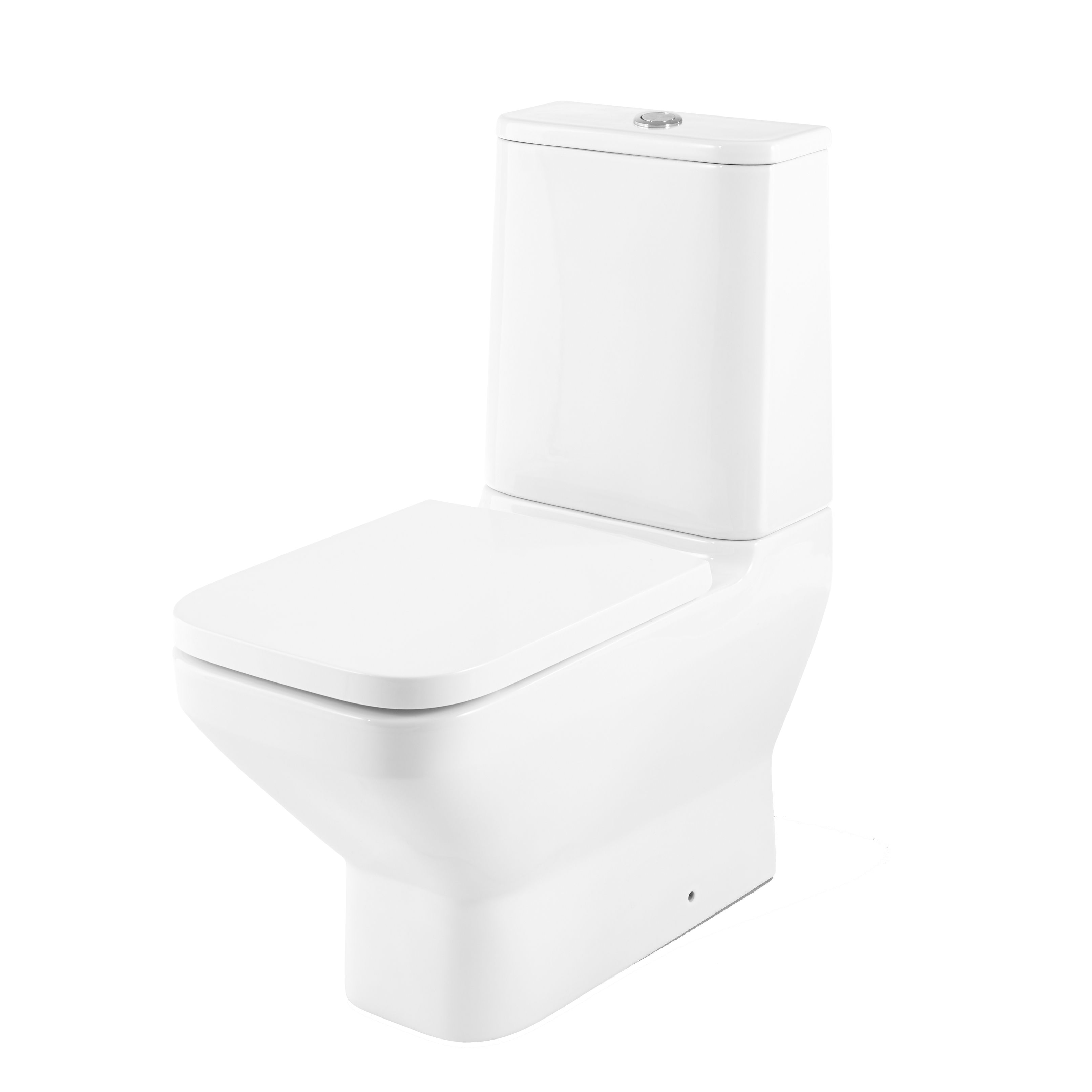 GoodHome Teesta White Close-coupled Toilet set with Soft close seat ...