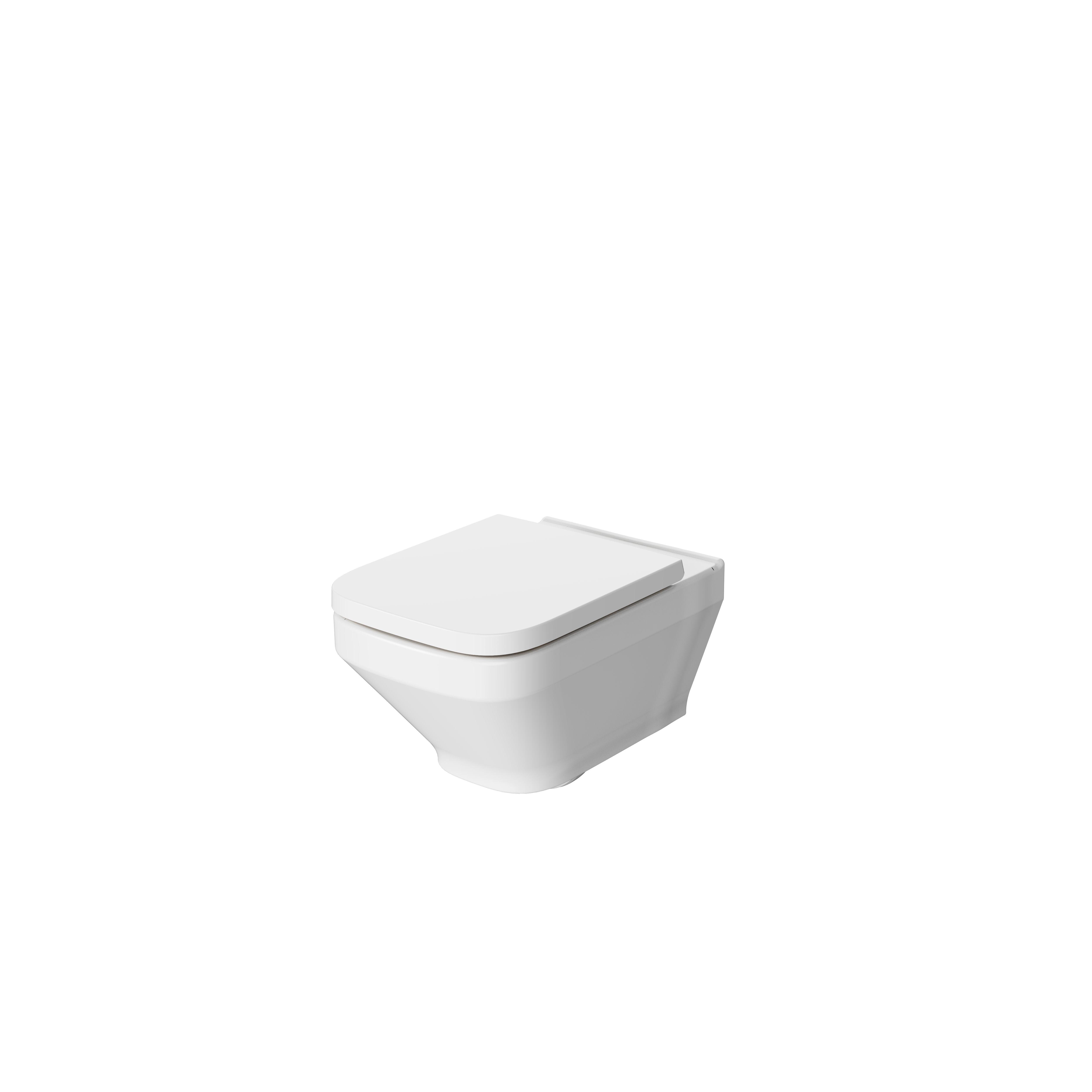 GoodHome Teesta White Rimless Wall hung Square Toilet pan with Soft ...
