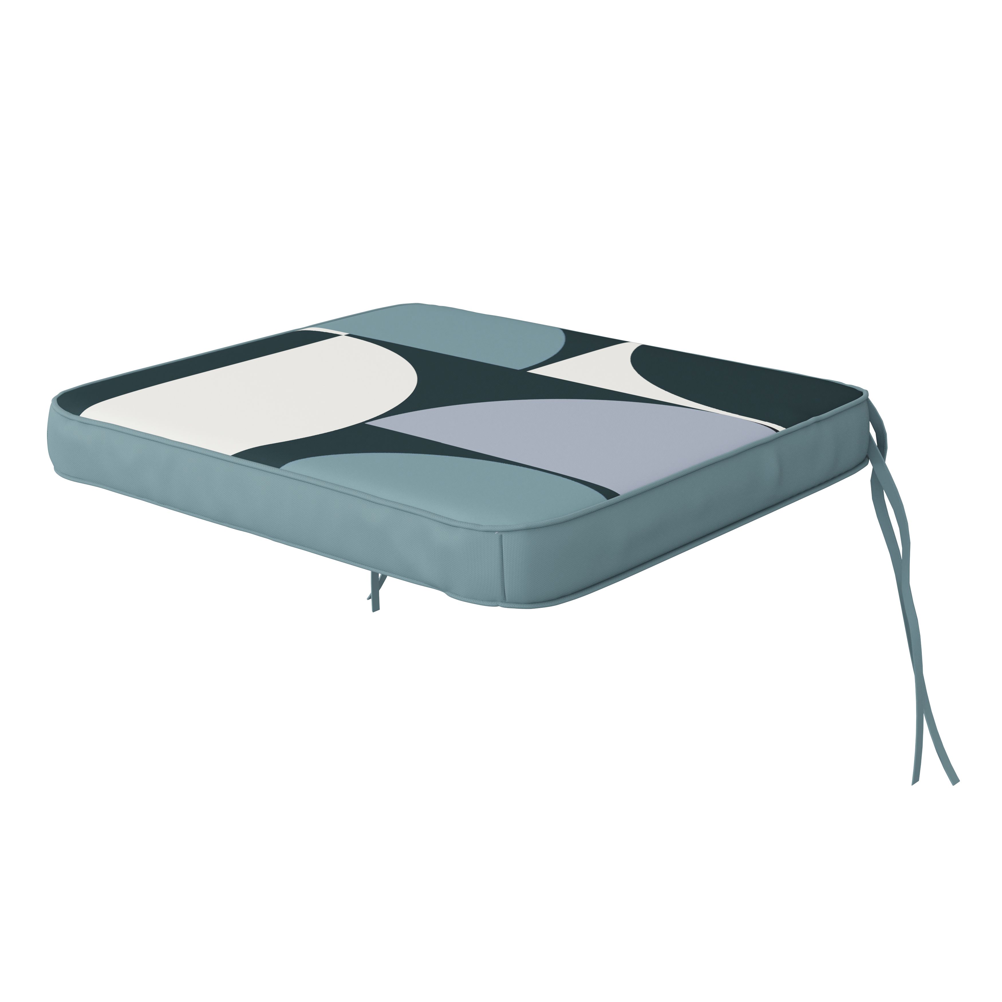 Buy GoodHome Tiga Blue Totem Outdoor Square Seat pad (L)40cm x (W)36cm ...