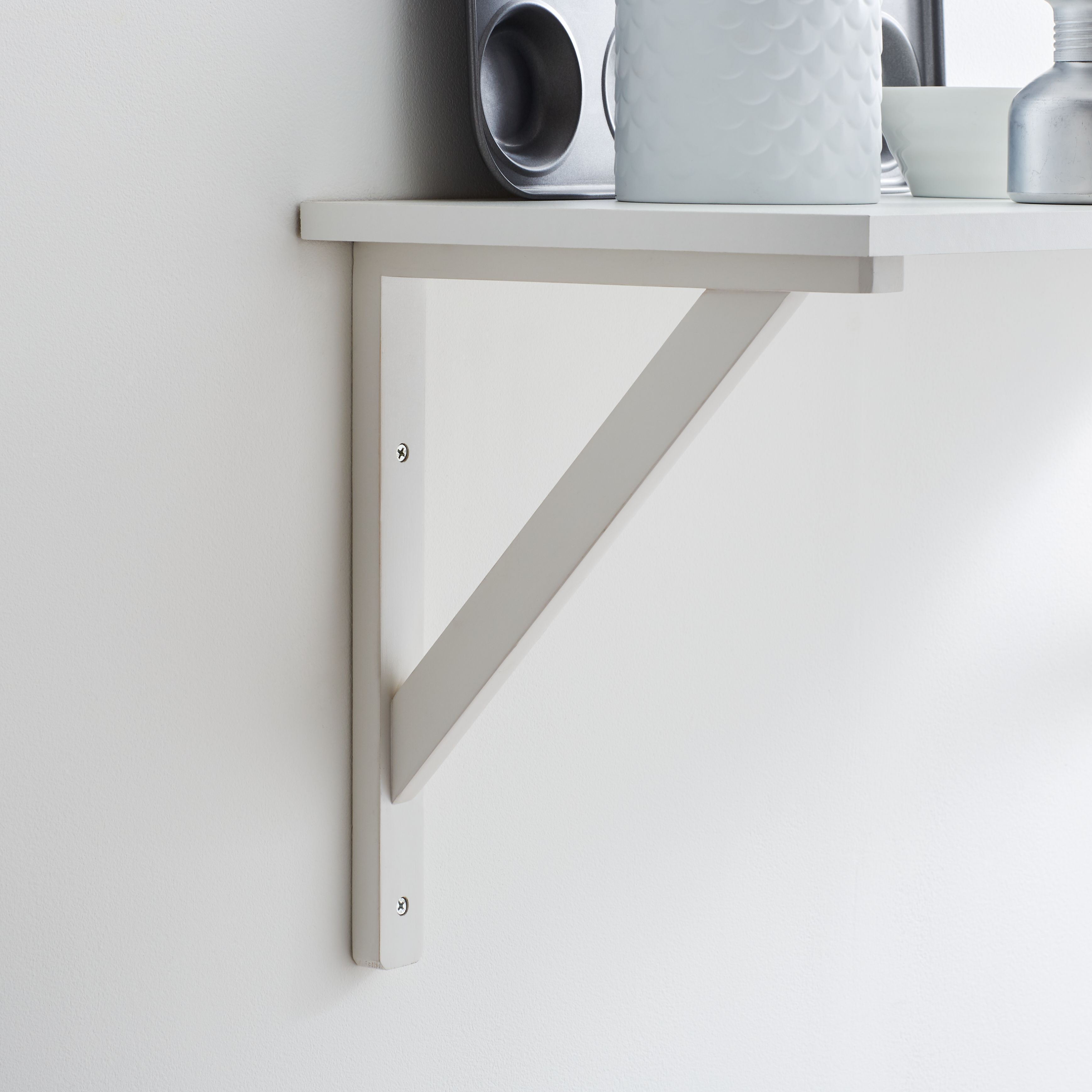 GoodHome Timber White Pine Shelving bracket (H)300mm (D)250mm