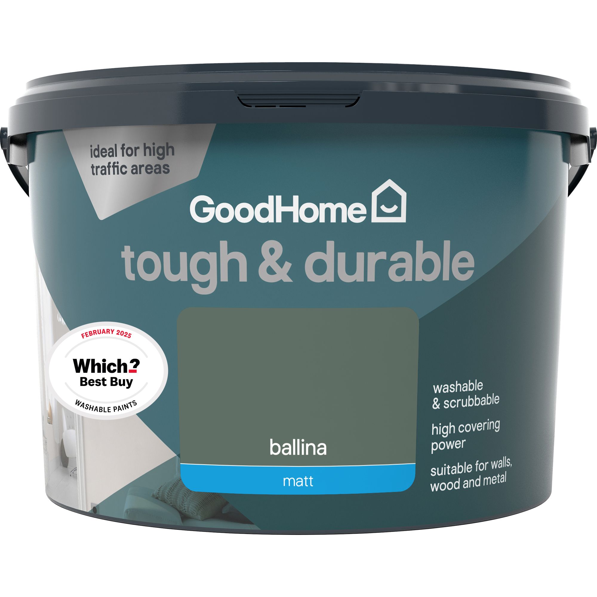 GoodHome Tough & Durable Ballina Matt Emulsion paint, 2.5L | DIY at B&Q