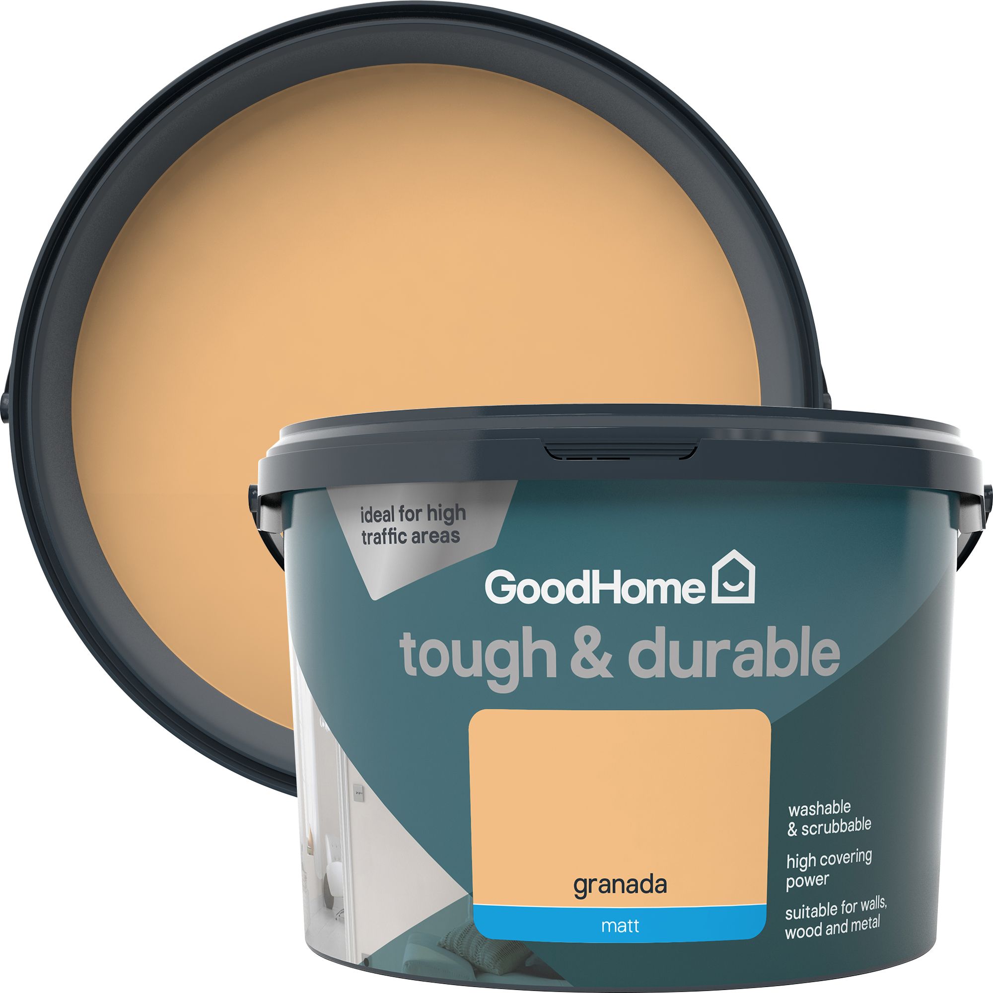 GoodHome Tough & Durable Granada Matt Wall & ceiling Emulsion paint, 2.5L
