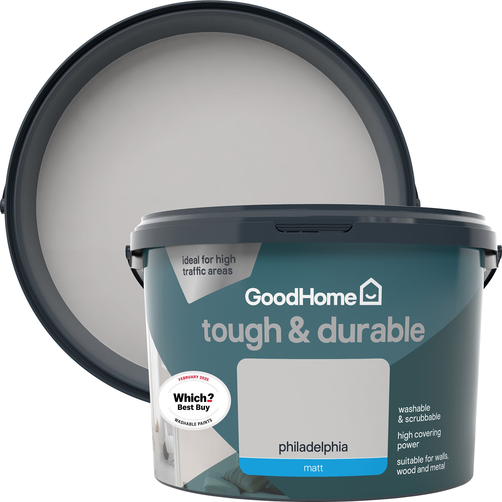 GoodHome Tough & Durable Philadelphia Matt Wall & ceiling Emulsion ...