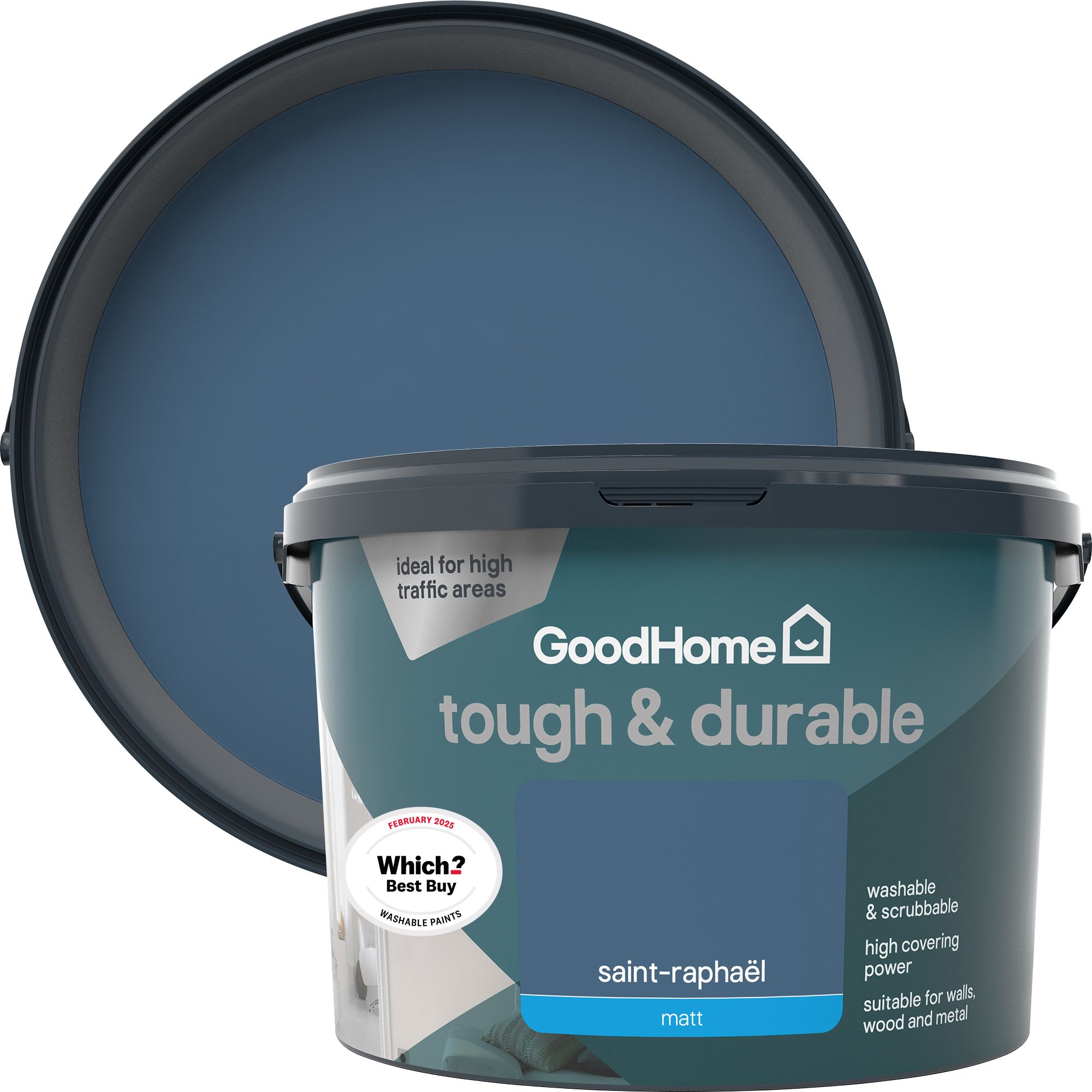 GoodHome Tough & Durable Saint-raphaël Matt Emulsion paint, 2.5L | DIY ...