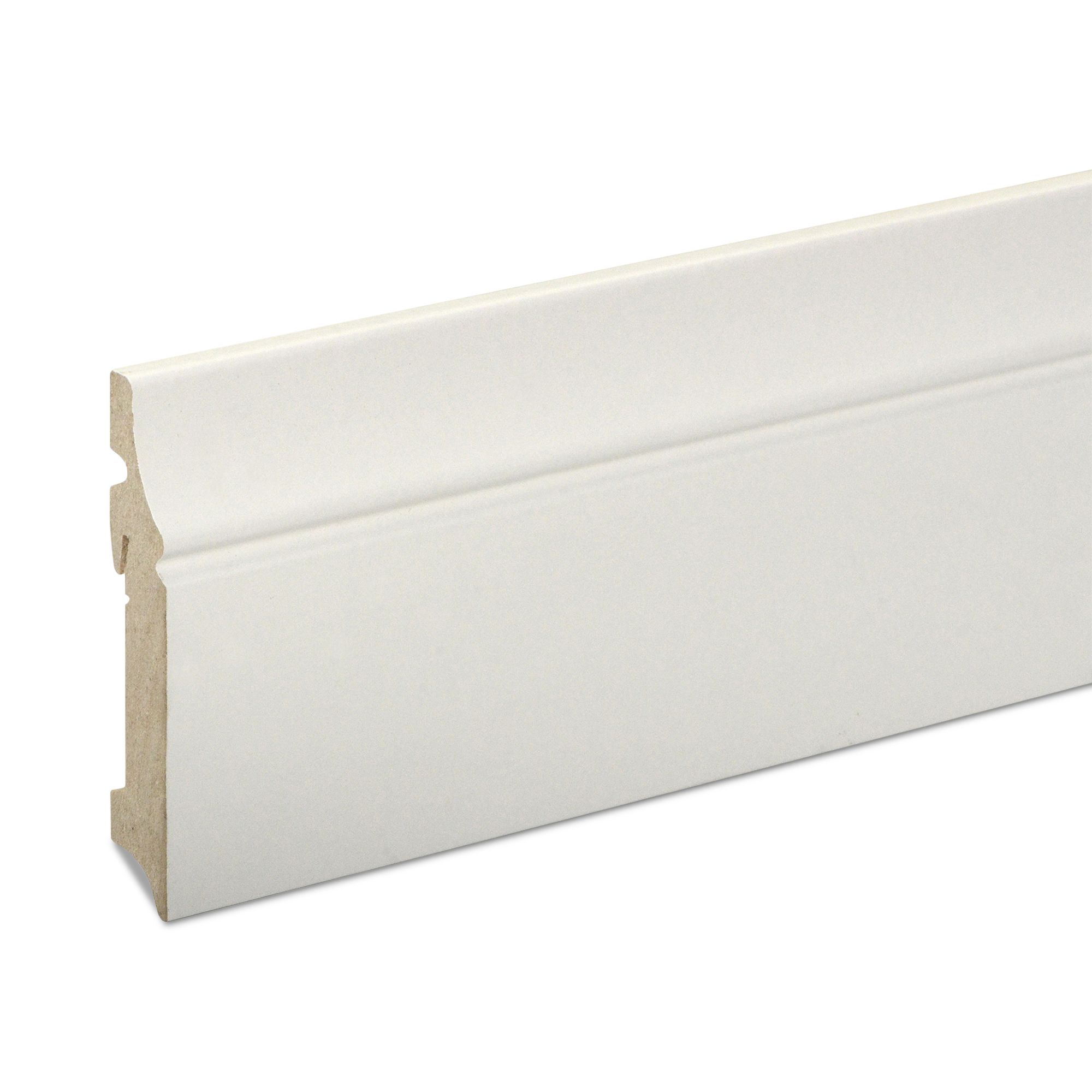 GoodHome Townhouse Style Primed White MDF Skirting board (L)2200mm (W ...