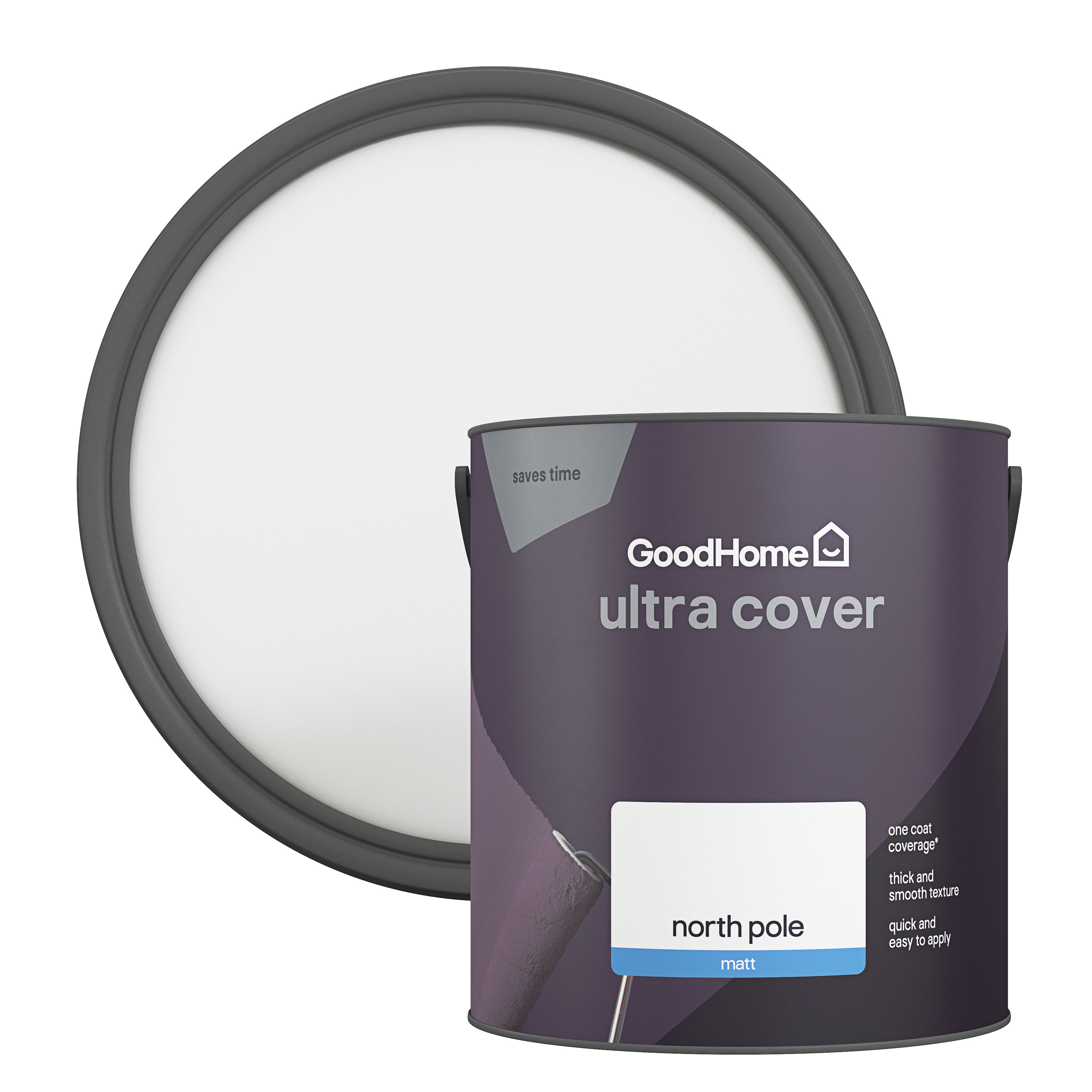 GoodHome Ultra Cover North Pole Matt Emulsion paint, 2.5L | DIY at B&Q