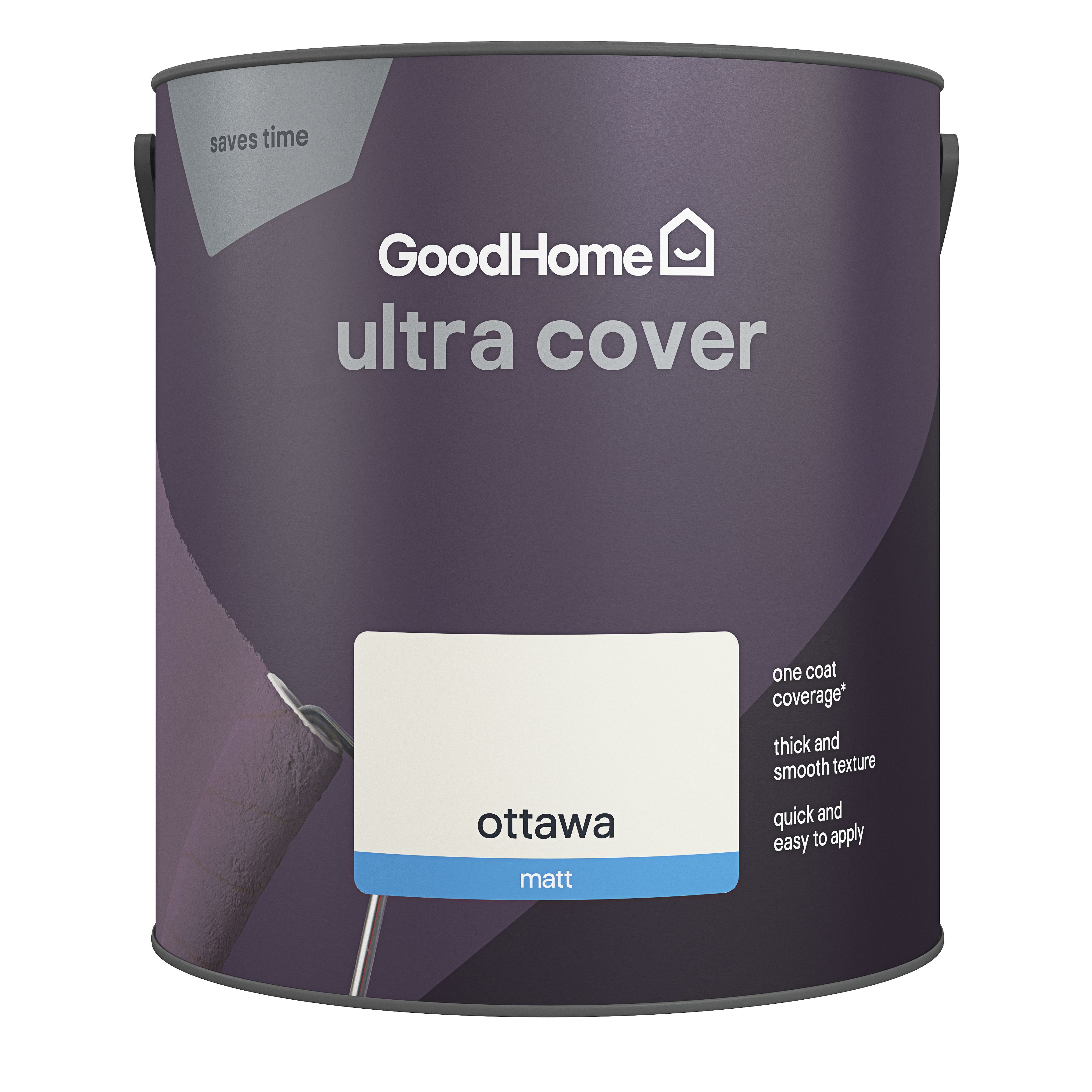 GoodHome Ultra Cover Ottawa Matt Wall & ceiling Emulsion paint, 2.5L