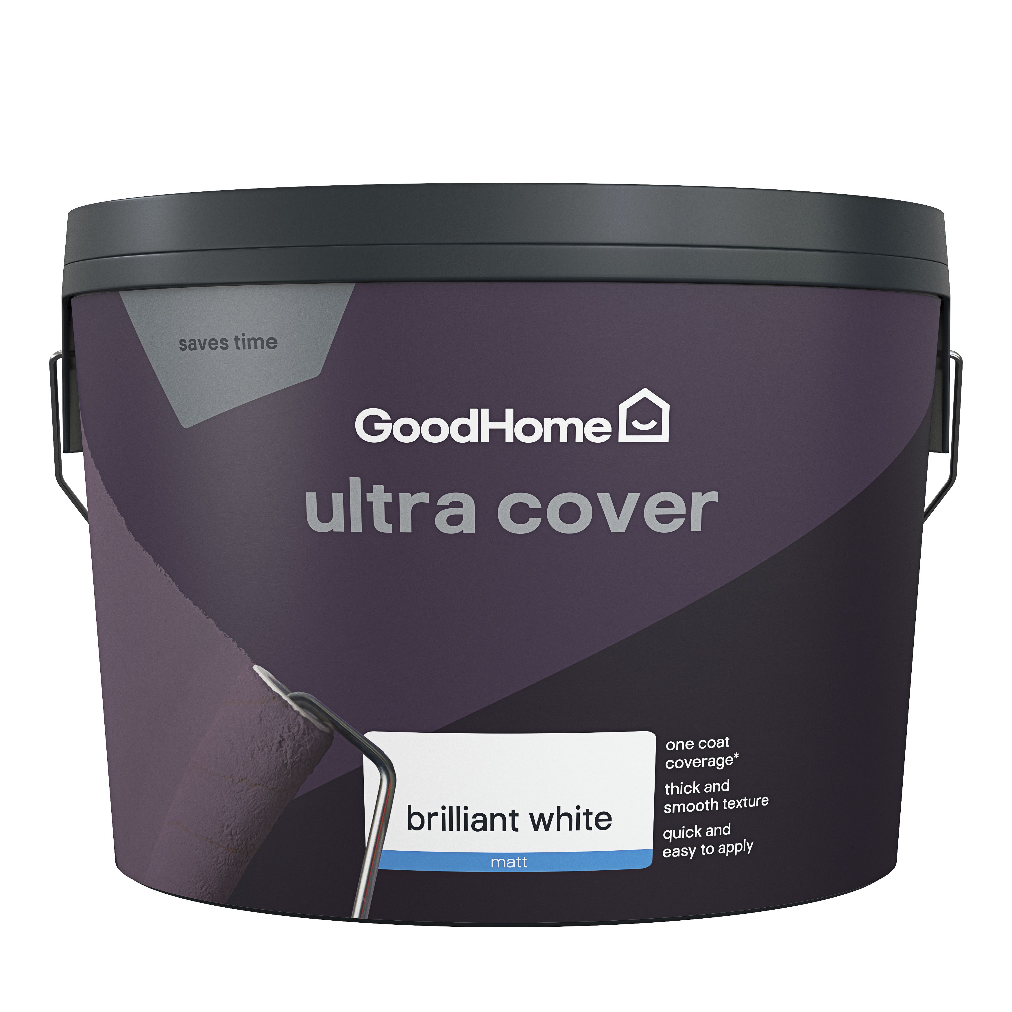 GoodHome Ultra Cover White Matt Wall & ceiling Emulsion paint, 10L