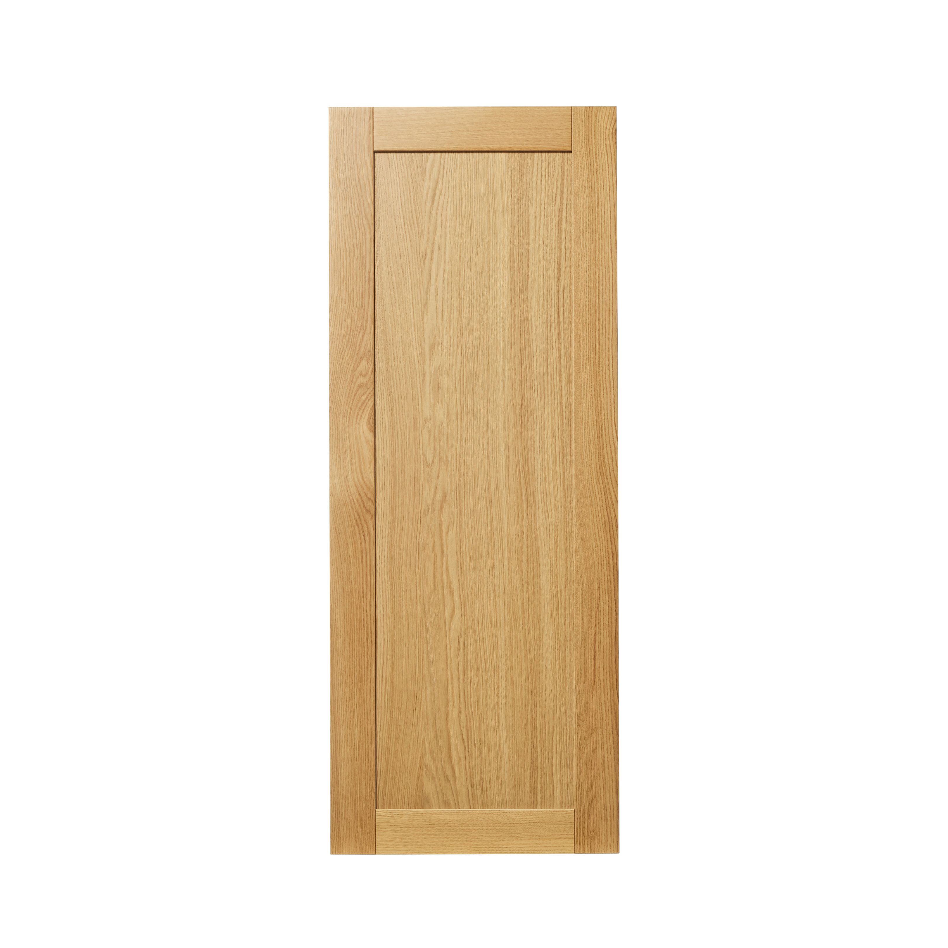 GoodHome Verbena Natural oak effect Matt natural Shaker Larder Cabinet ...