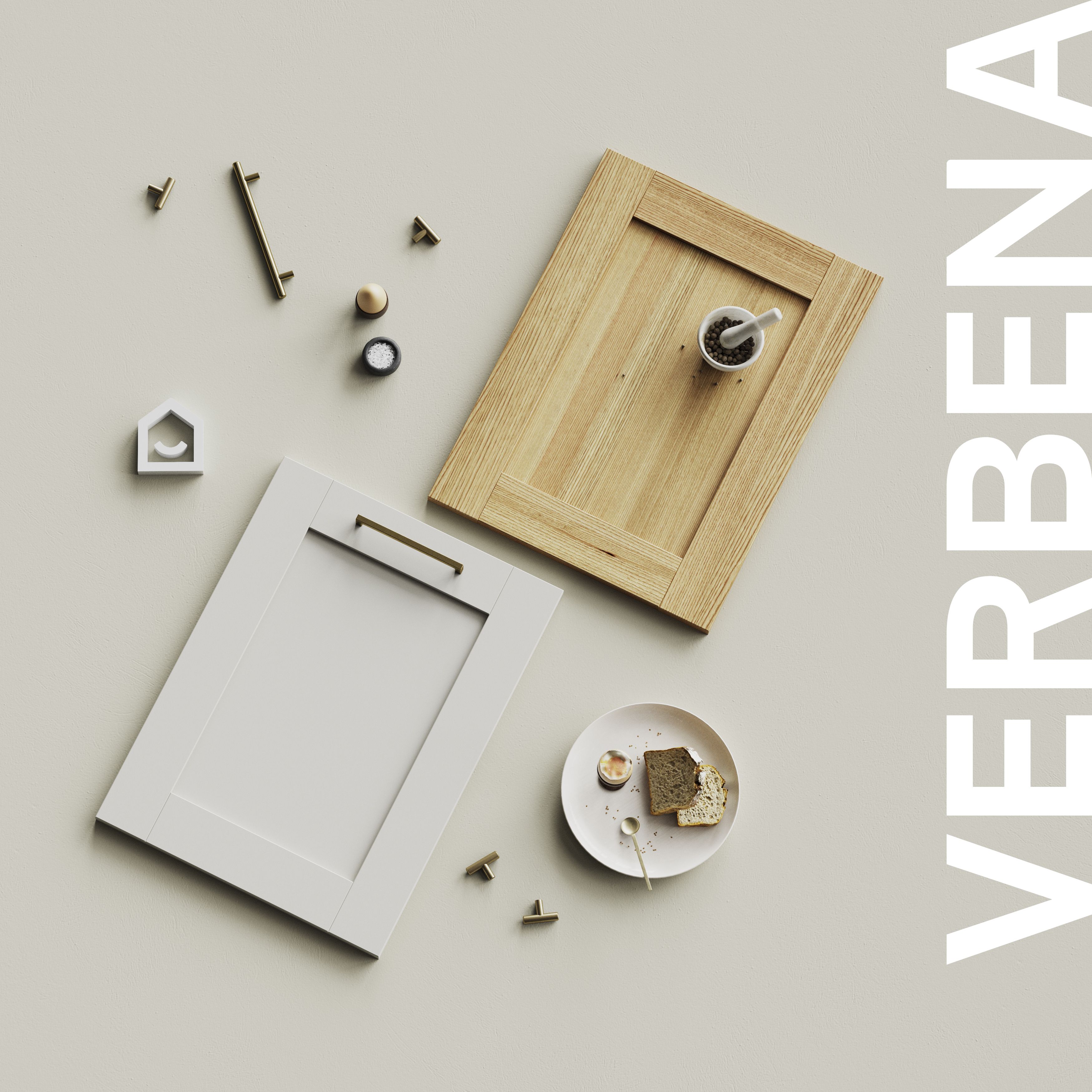 GOODHOME VERBENA PAINTED NATURAL ASH MATT CASHMERE SHAKER GLAZED ...