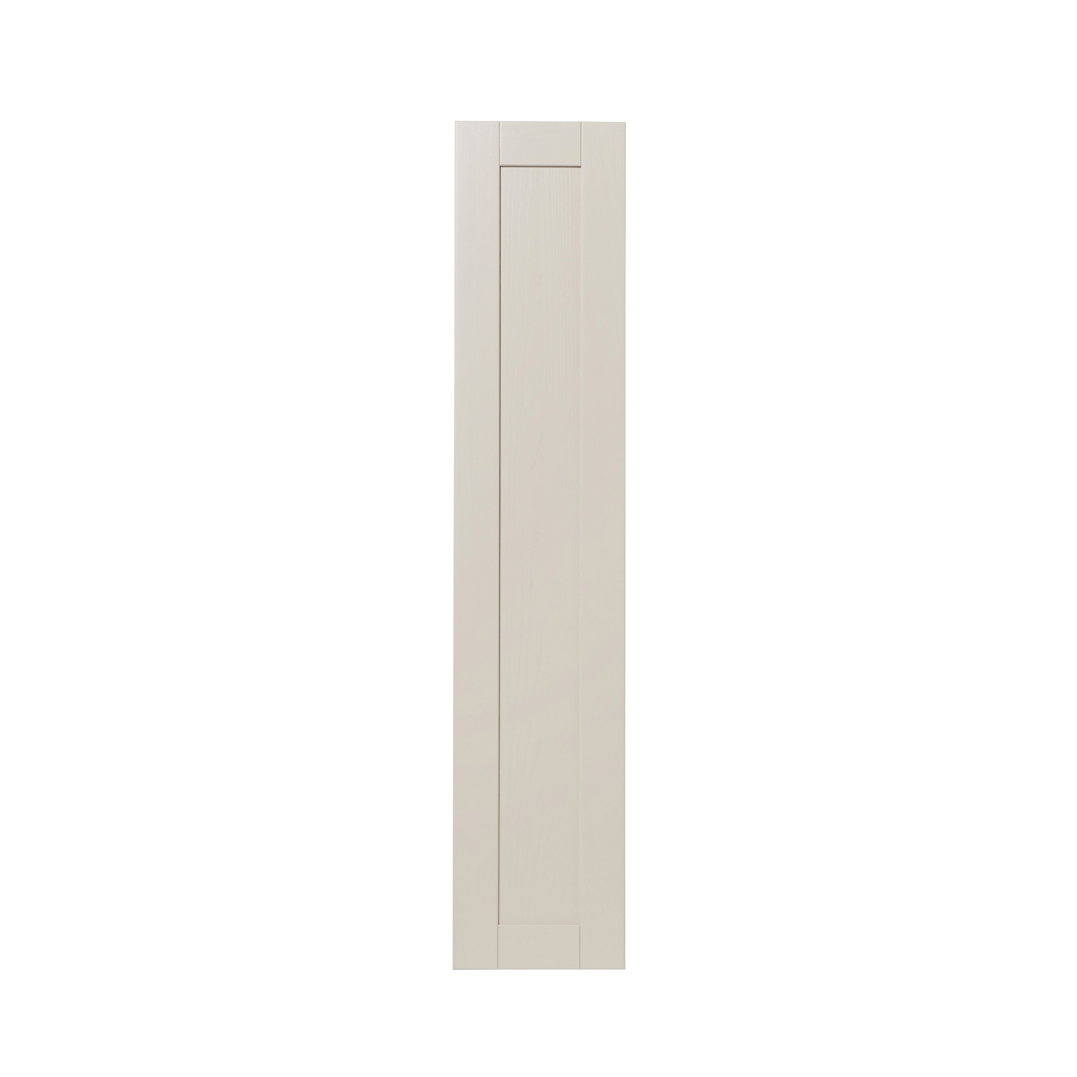 GoodHome Verbena Painted natural ash Matt cashmere Shaker Tall larder ...