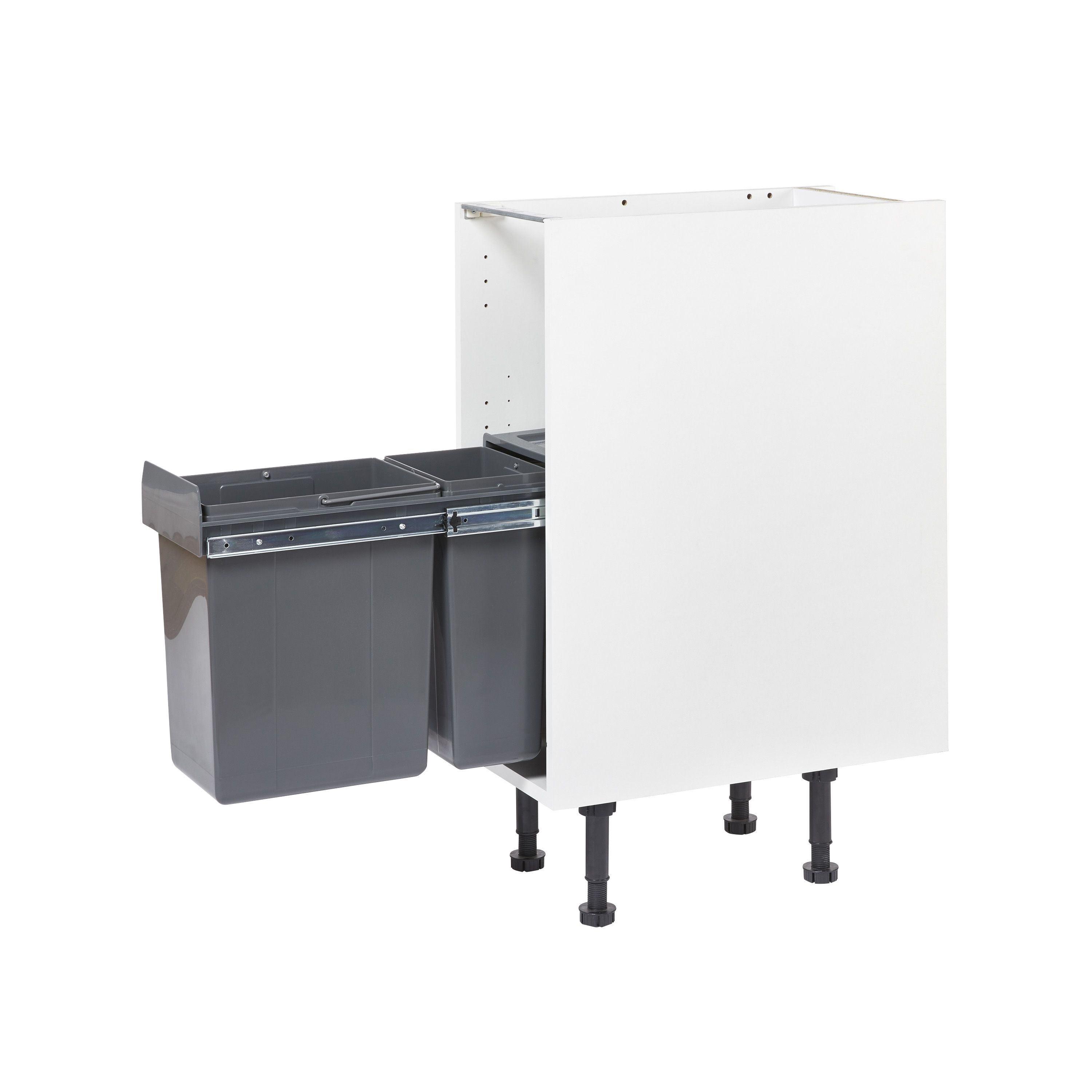 GoodHome Vigote Anthracite Integrated Kitchen Pull-out bin, - 26L