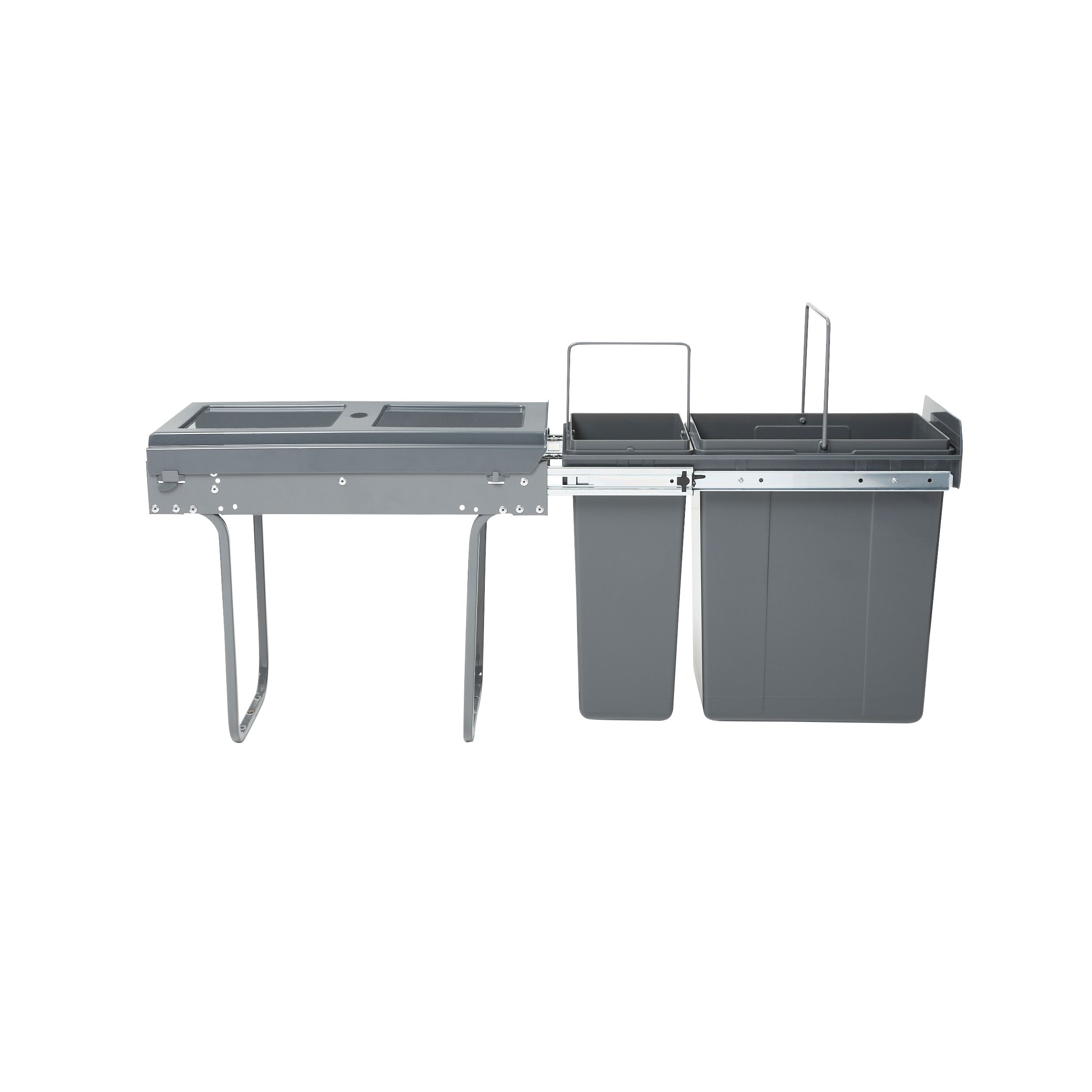 GoodHome Vigote Anthracite Integrated Kitchen Pull-out bin, - 26L